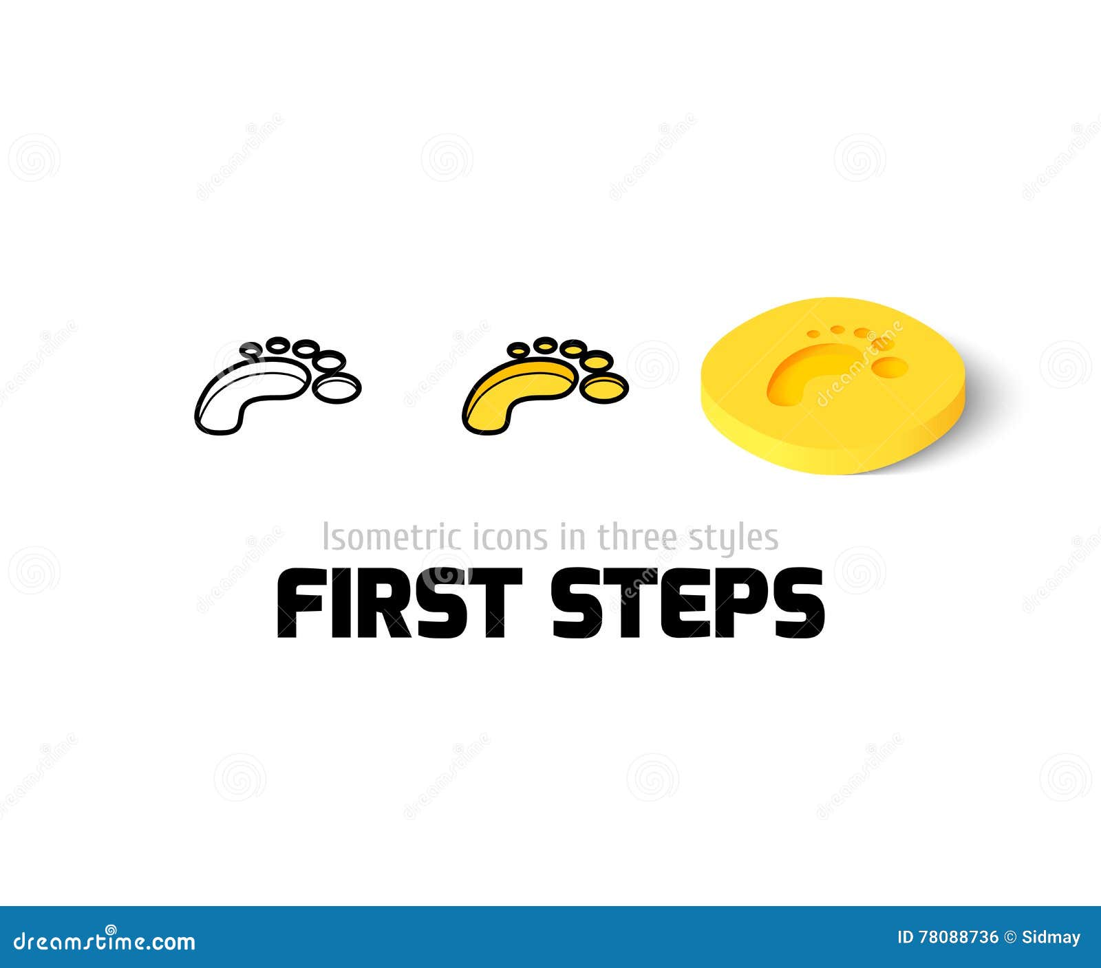 First Steps Icon in Different Style Stock Vector - Illustration of ...