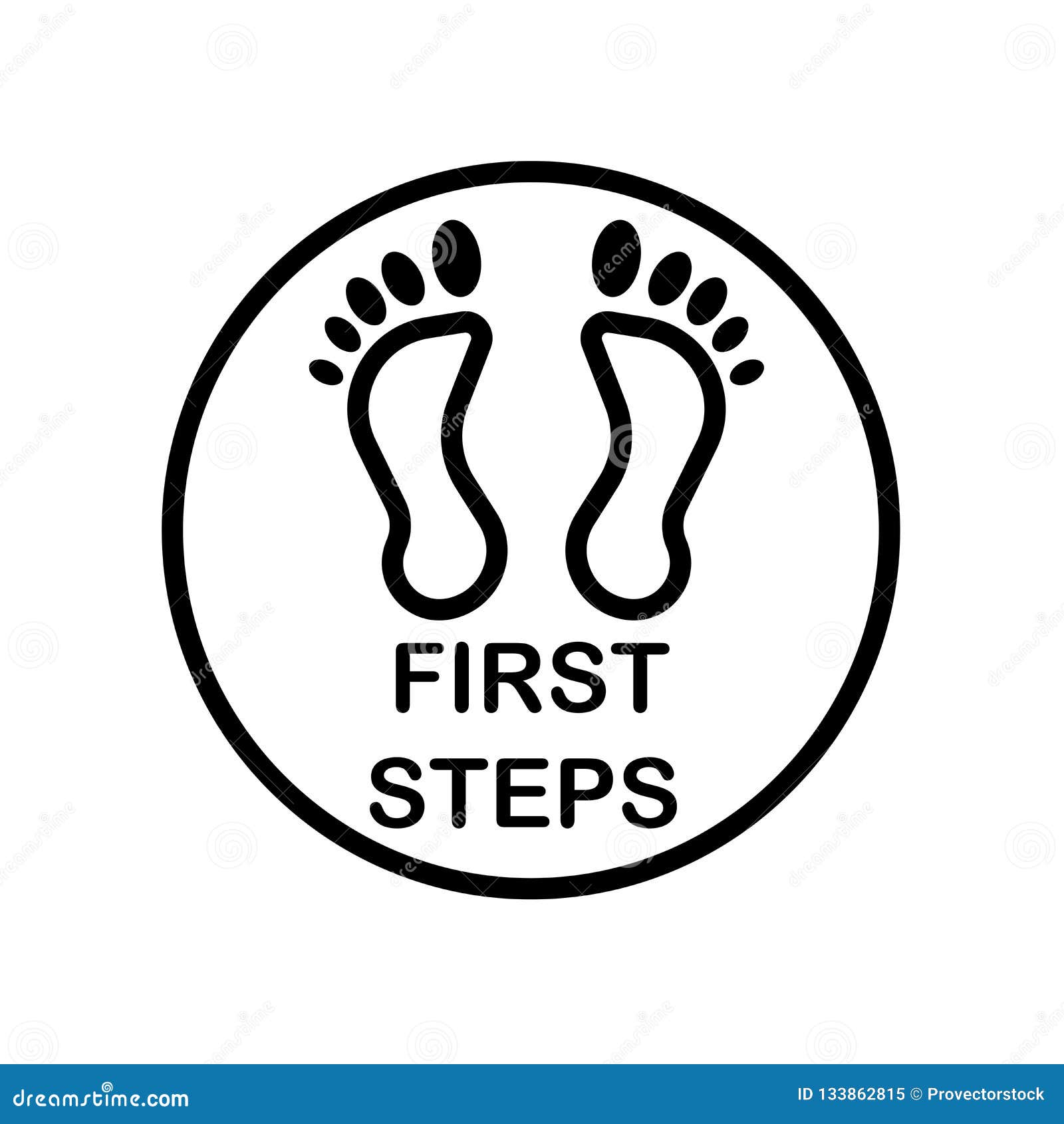First Steps Icon Isolated On White Background Stock Vector ...