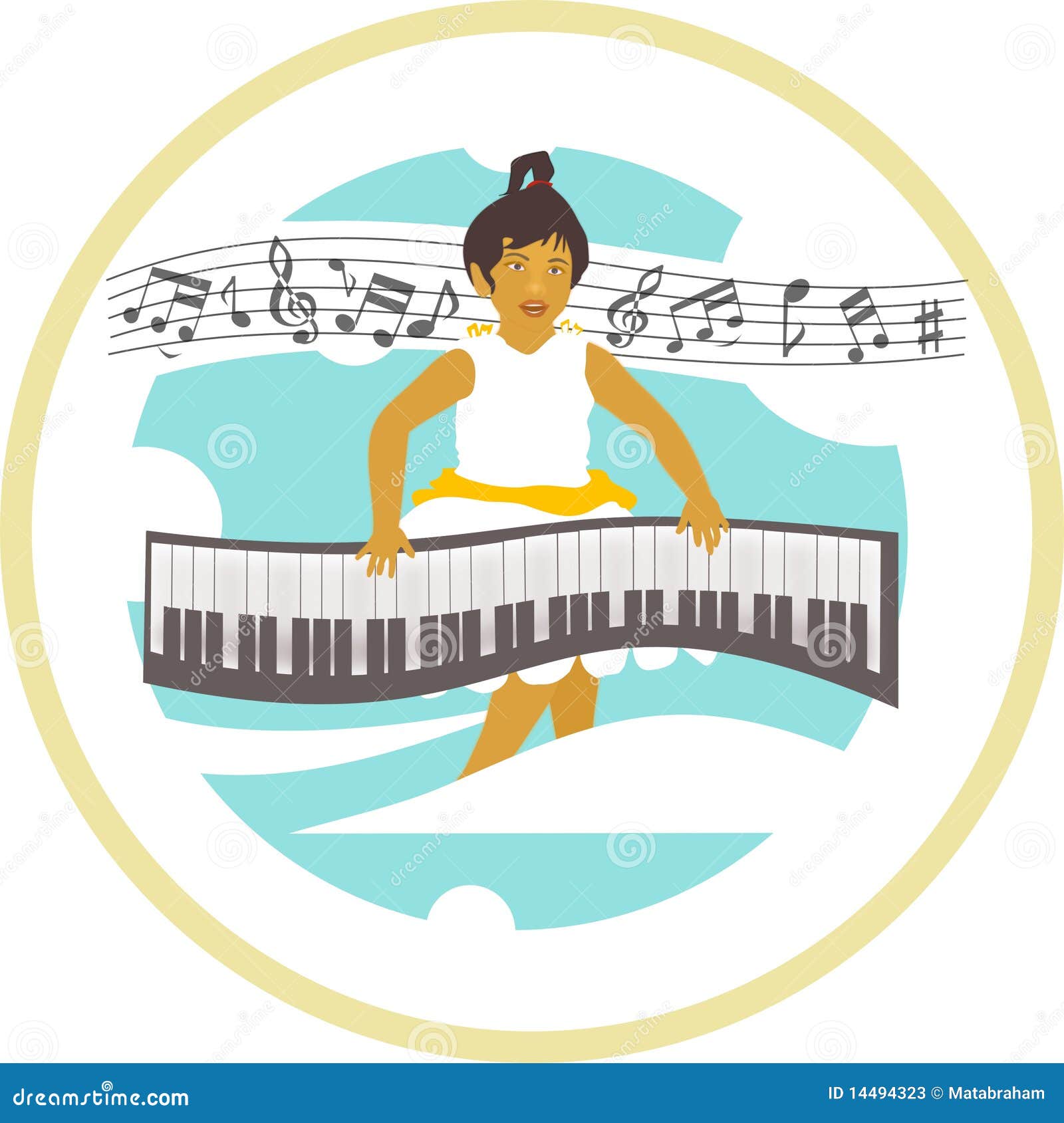 First steps in music stock illustration. Illustration of child - 14494323