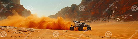 The First Steps of a Robot on Mars Stock Image - Image of geology ...