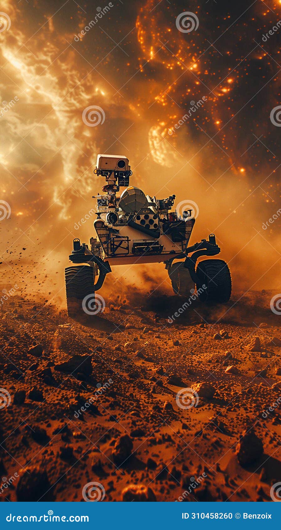 The First Steps of a Robot on Mars Stock Photo - Image of surface ...