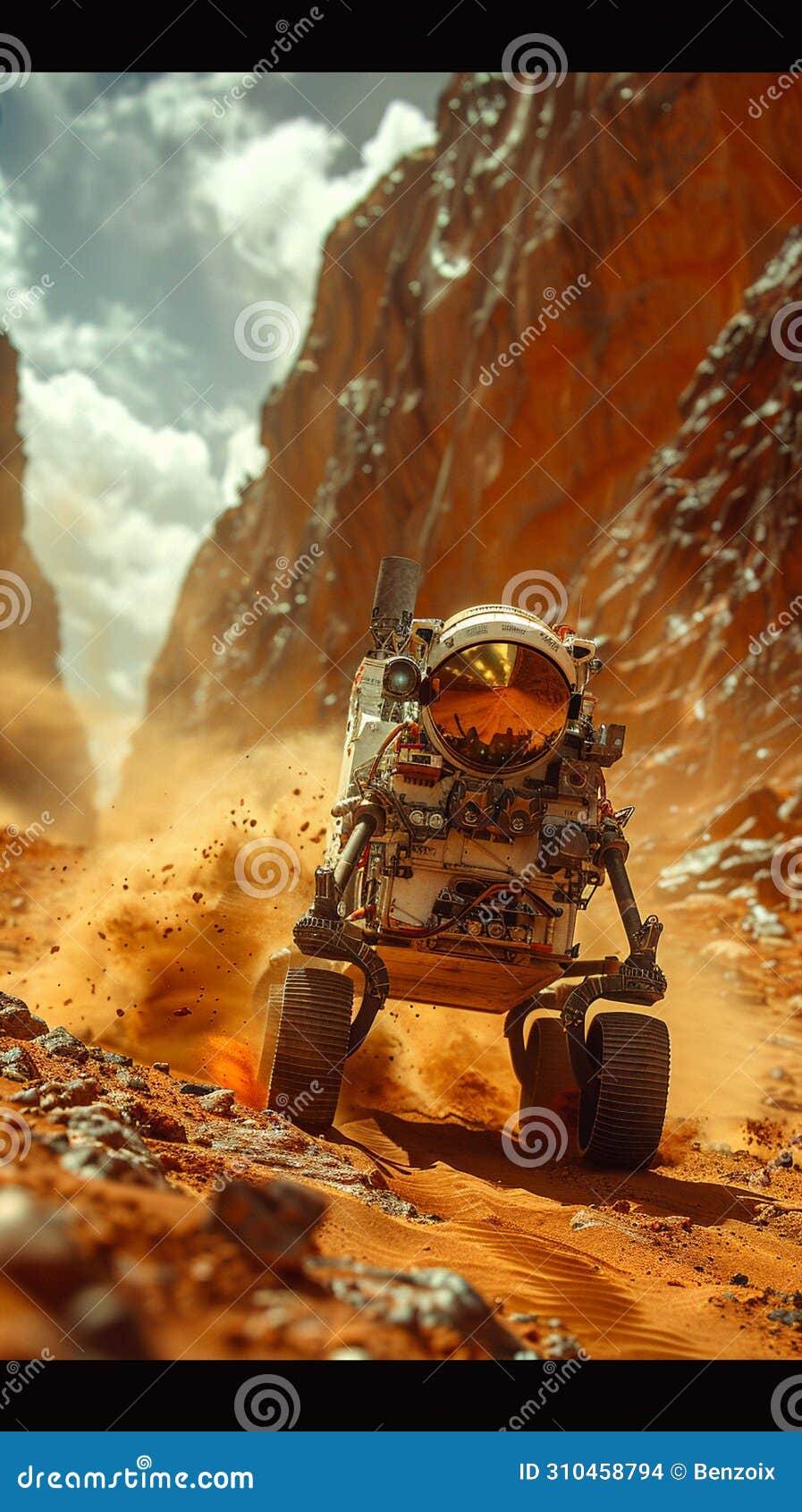 The First Steps of a Robot on Mars Stock Photo - Image of land ...