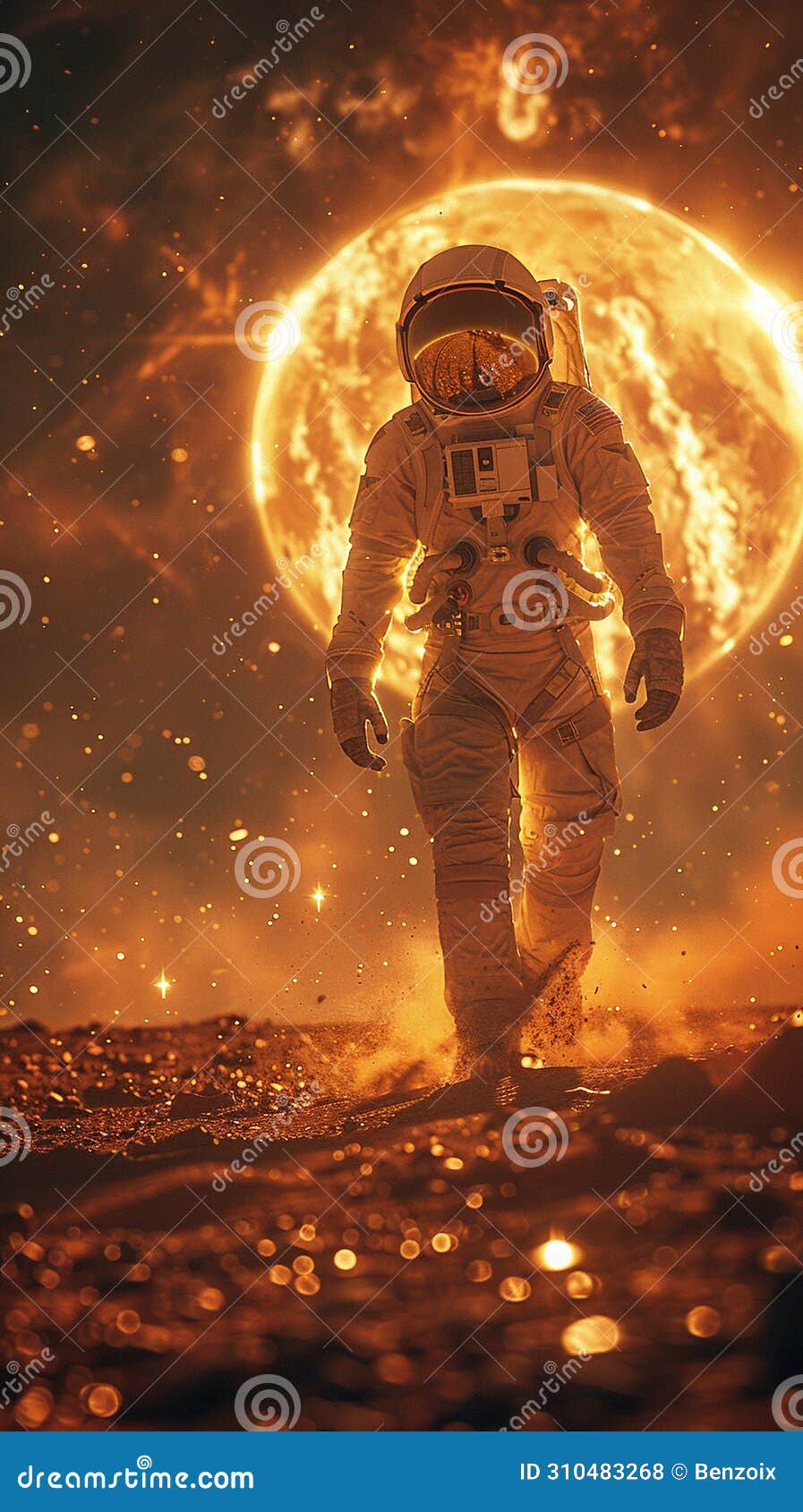 The First Steps of a Robot on Mars Stock Illustration - Illustration of ...