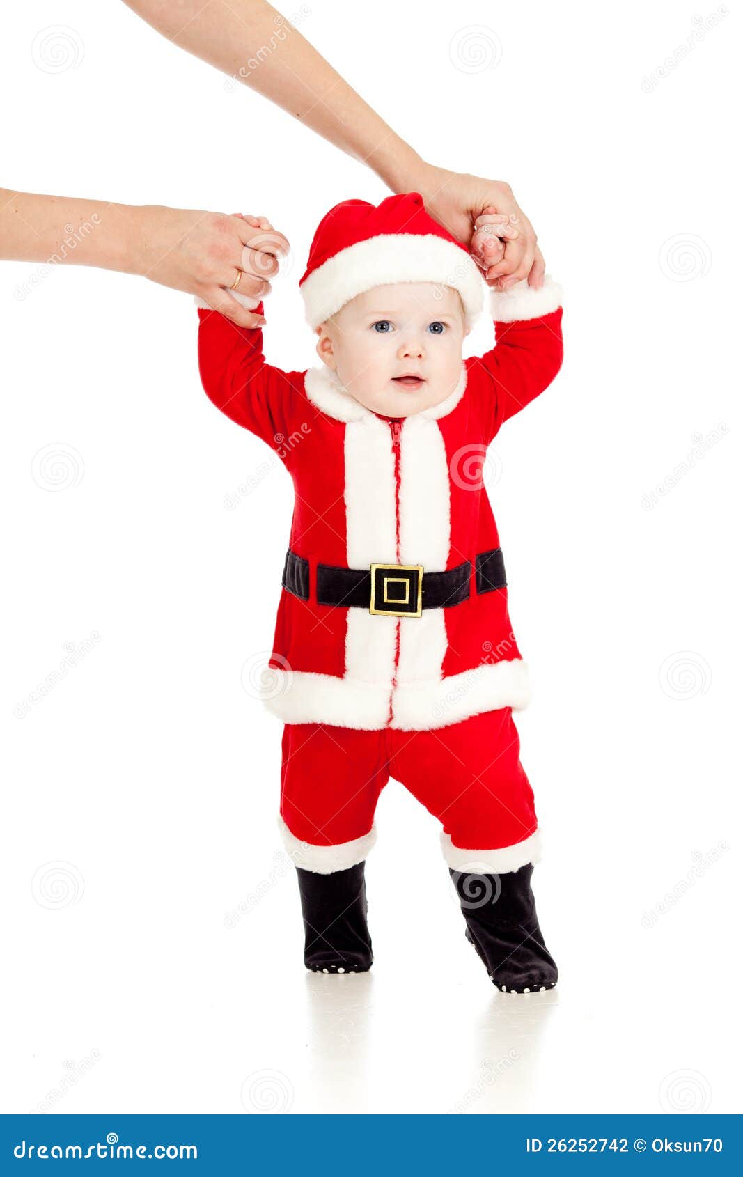 First Steps of Santa Claus Child Stock Photo - Image of pretty, cute ...