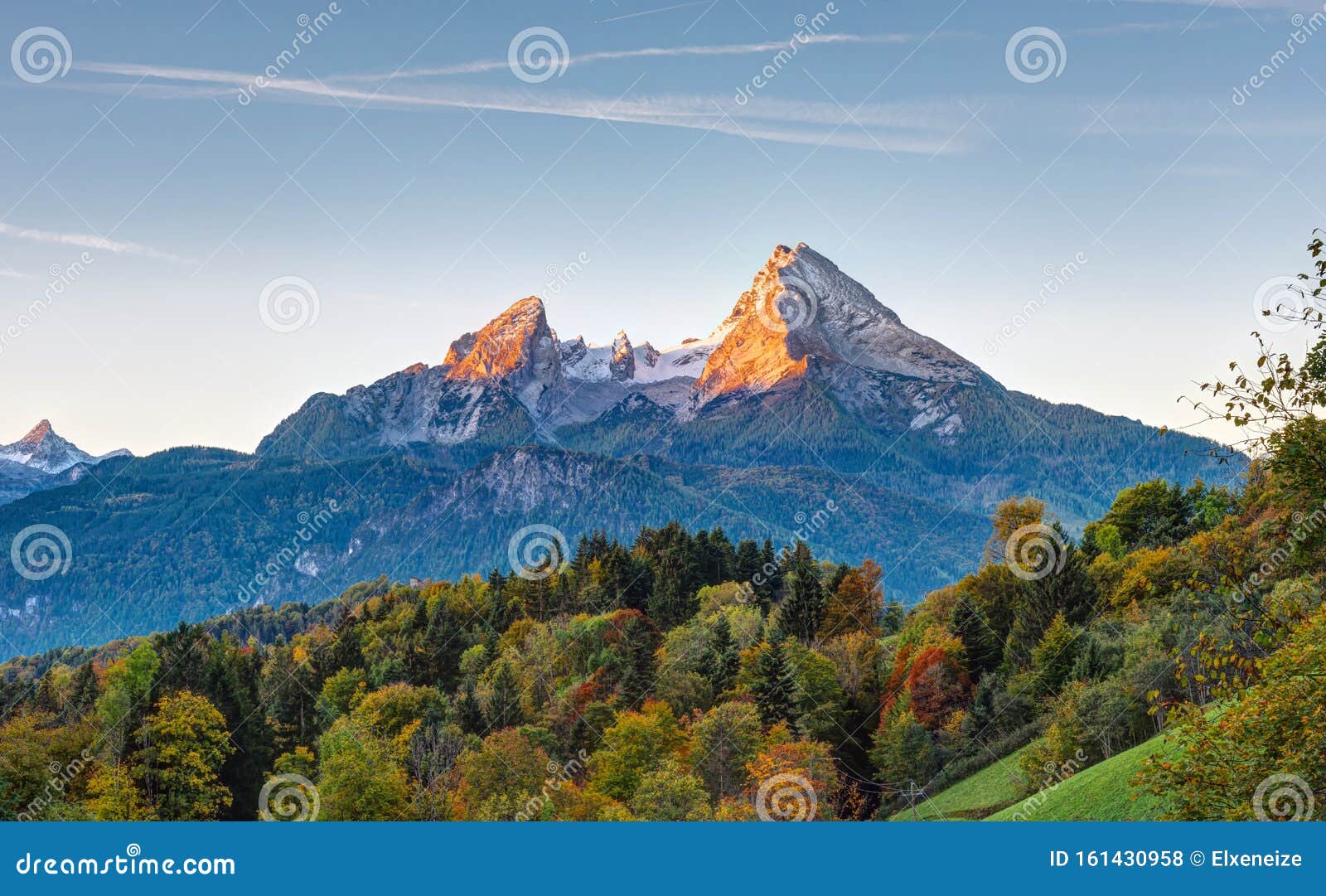 The First Sunlight Hits Mount Watzmann Stock Photo - Image of hits ...