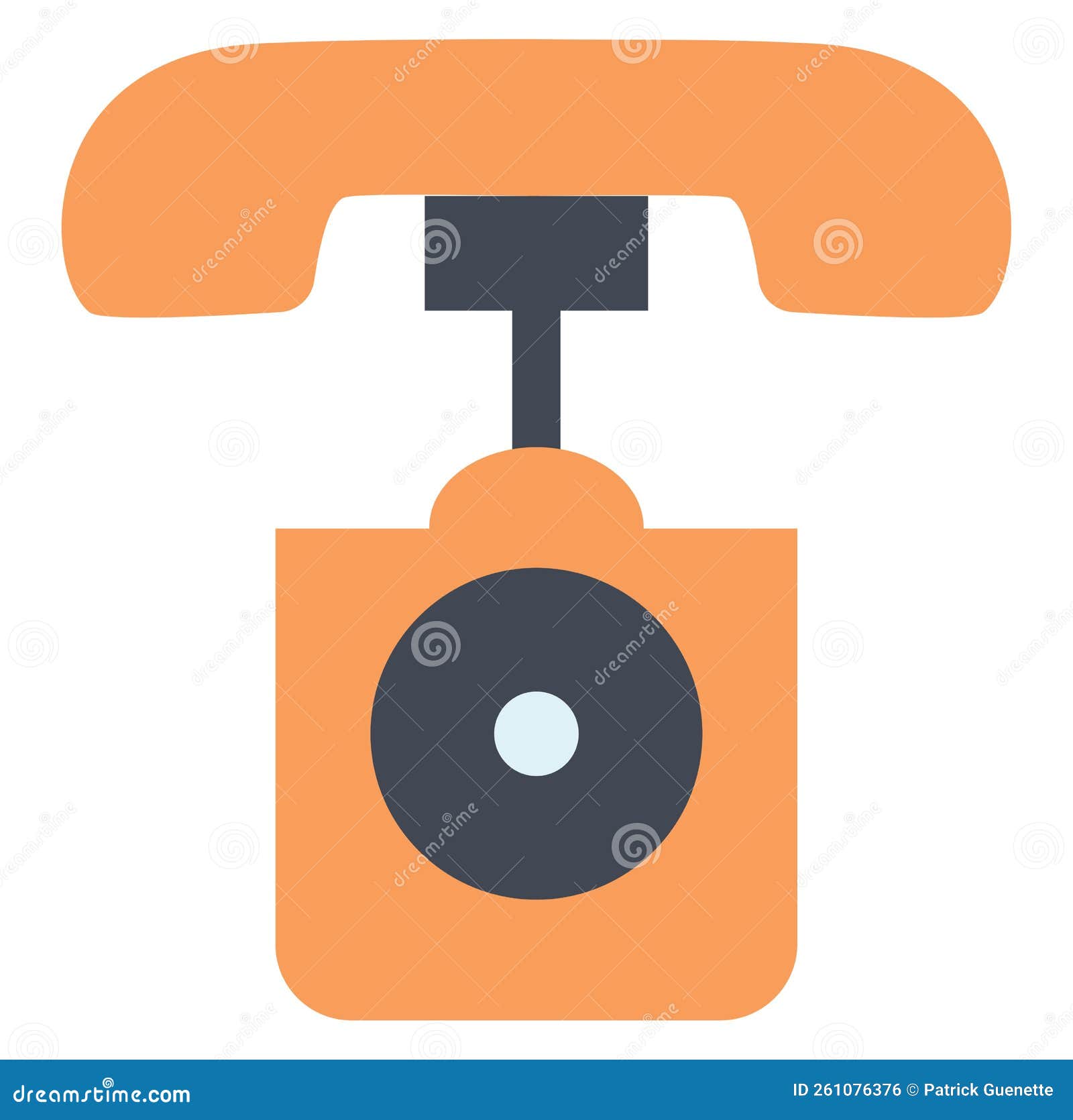 First telephone, icon stock vector. Illustration of emergency - 261076376