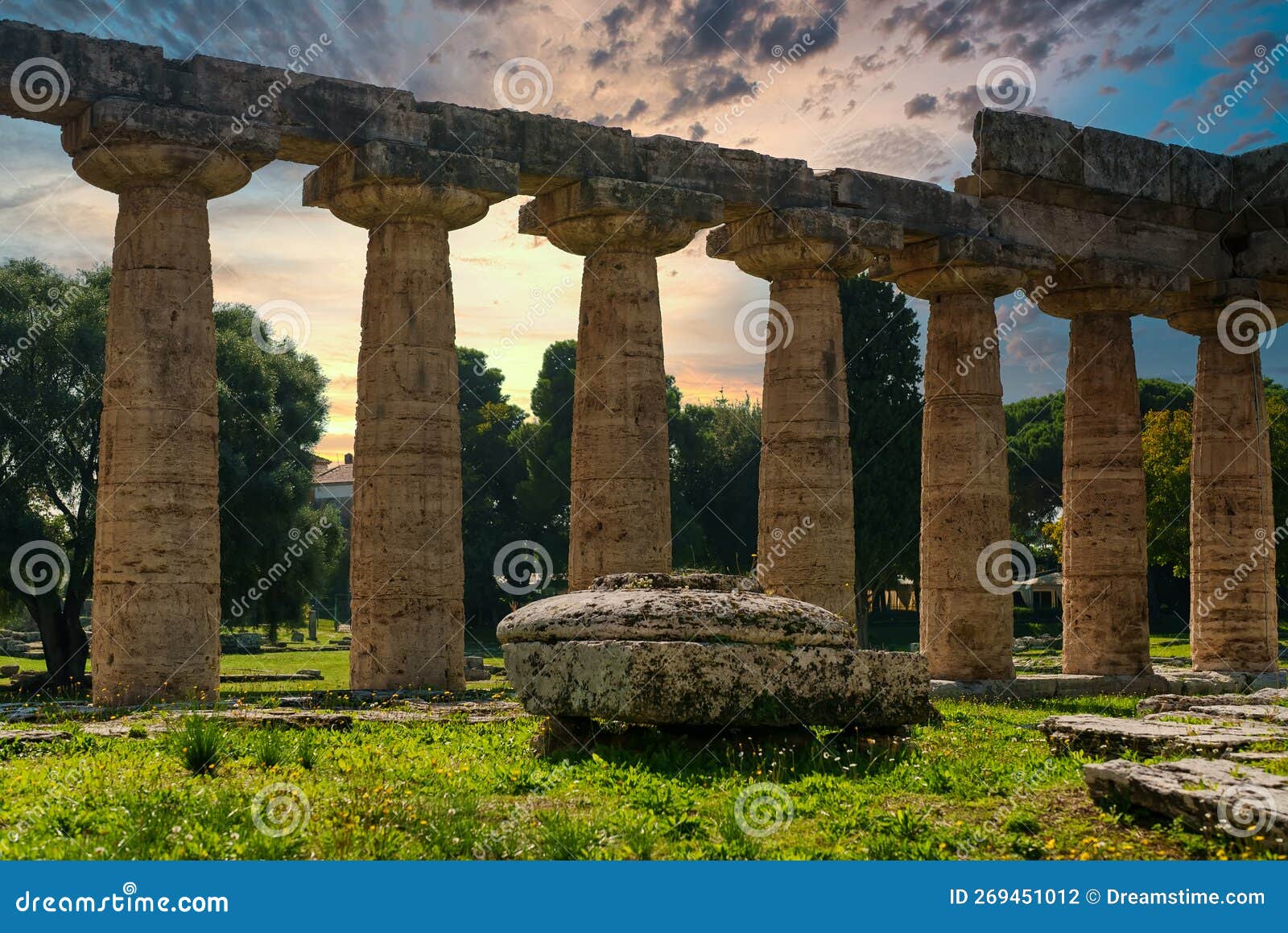 First temple of Hera stock photo. Image of doric, romans - 269451012