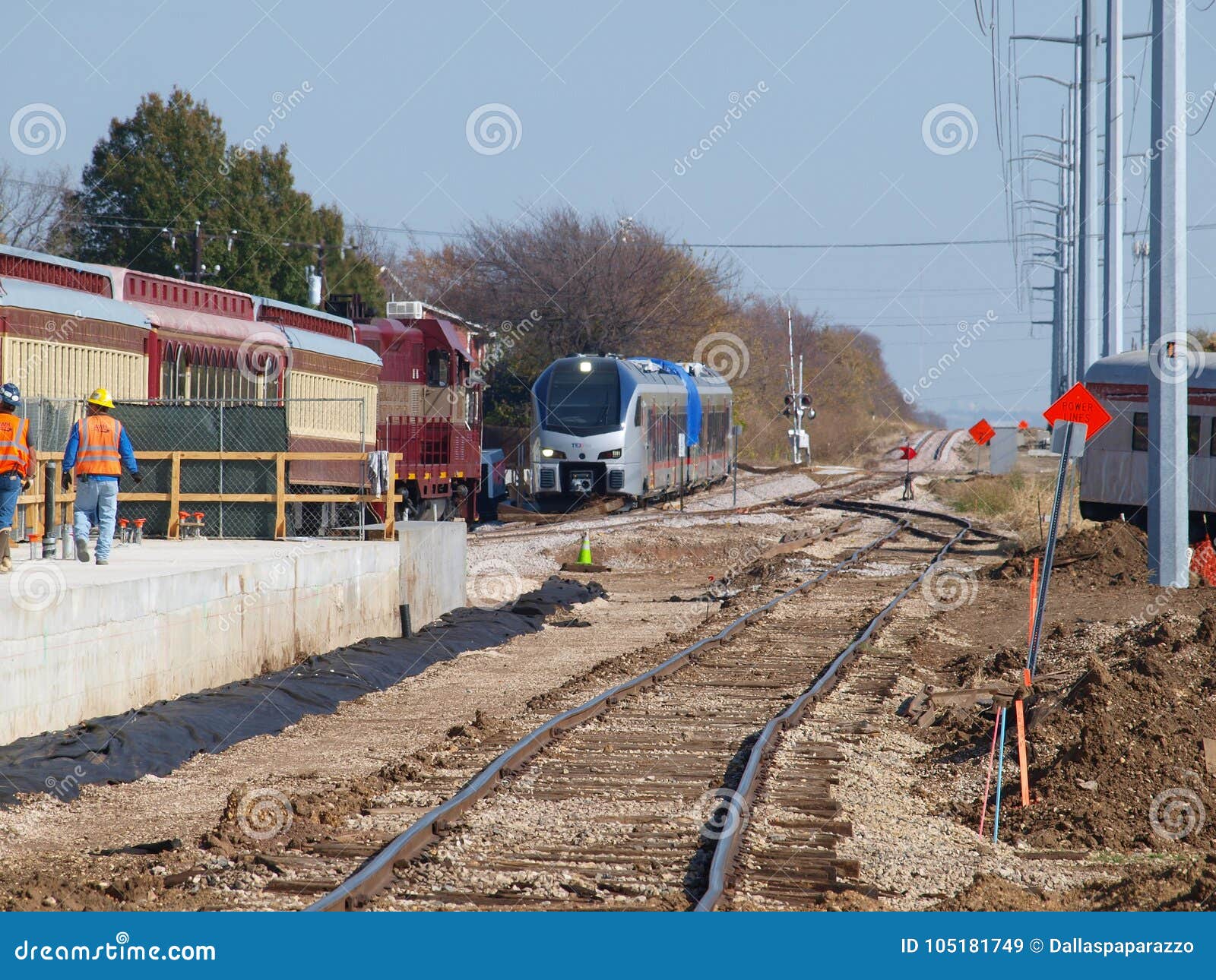 First TEXrail Units Appear on Landscape Editorial Stock Image - Image ...