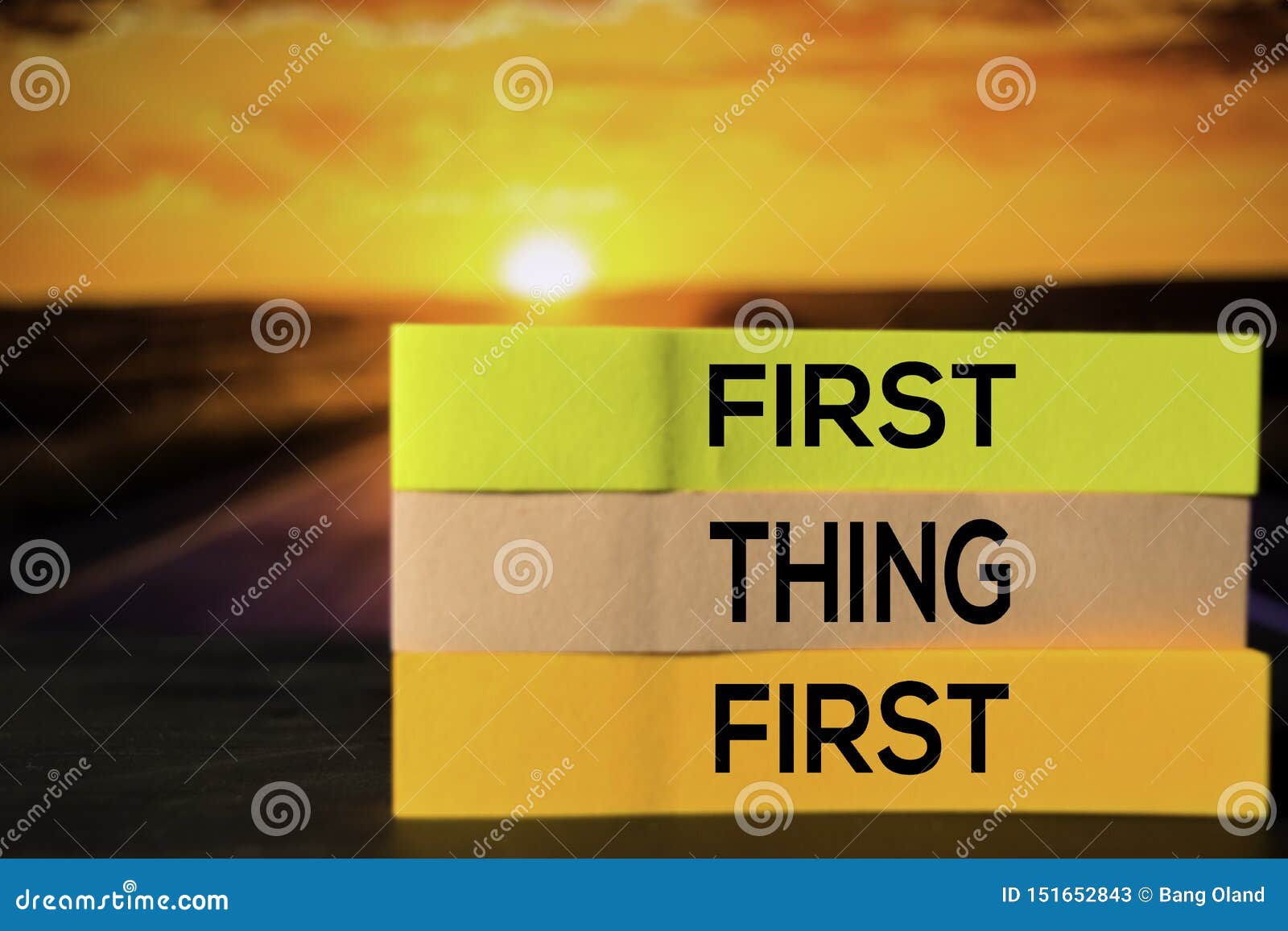 First Thing First On The Sticky Notes With Bokeh Background Royalty ...