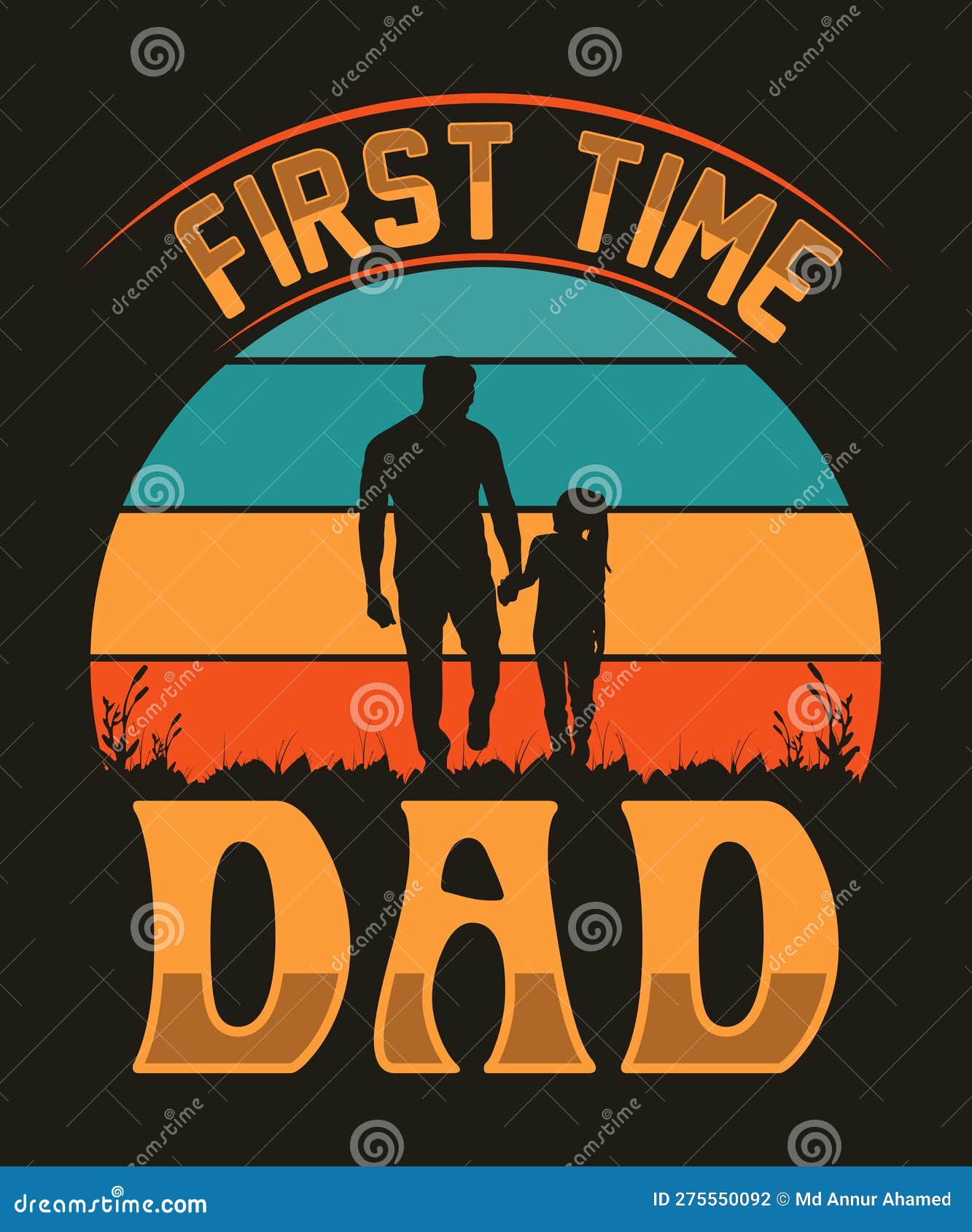 First Time Dad Father Day T-shirt Design Stock Vector - Illustration of ...