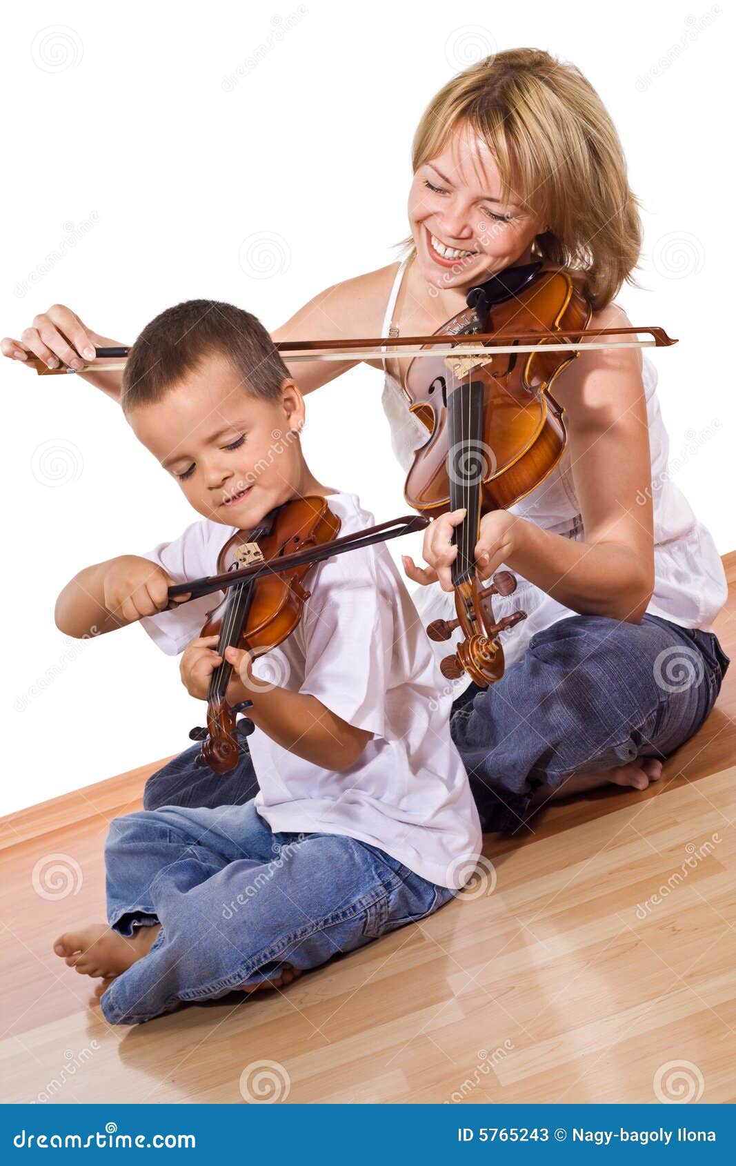 First Time Practicing the Violin Stock Image - Image of music, isolated ...