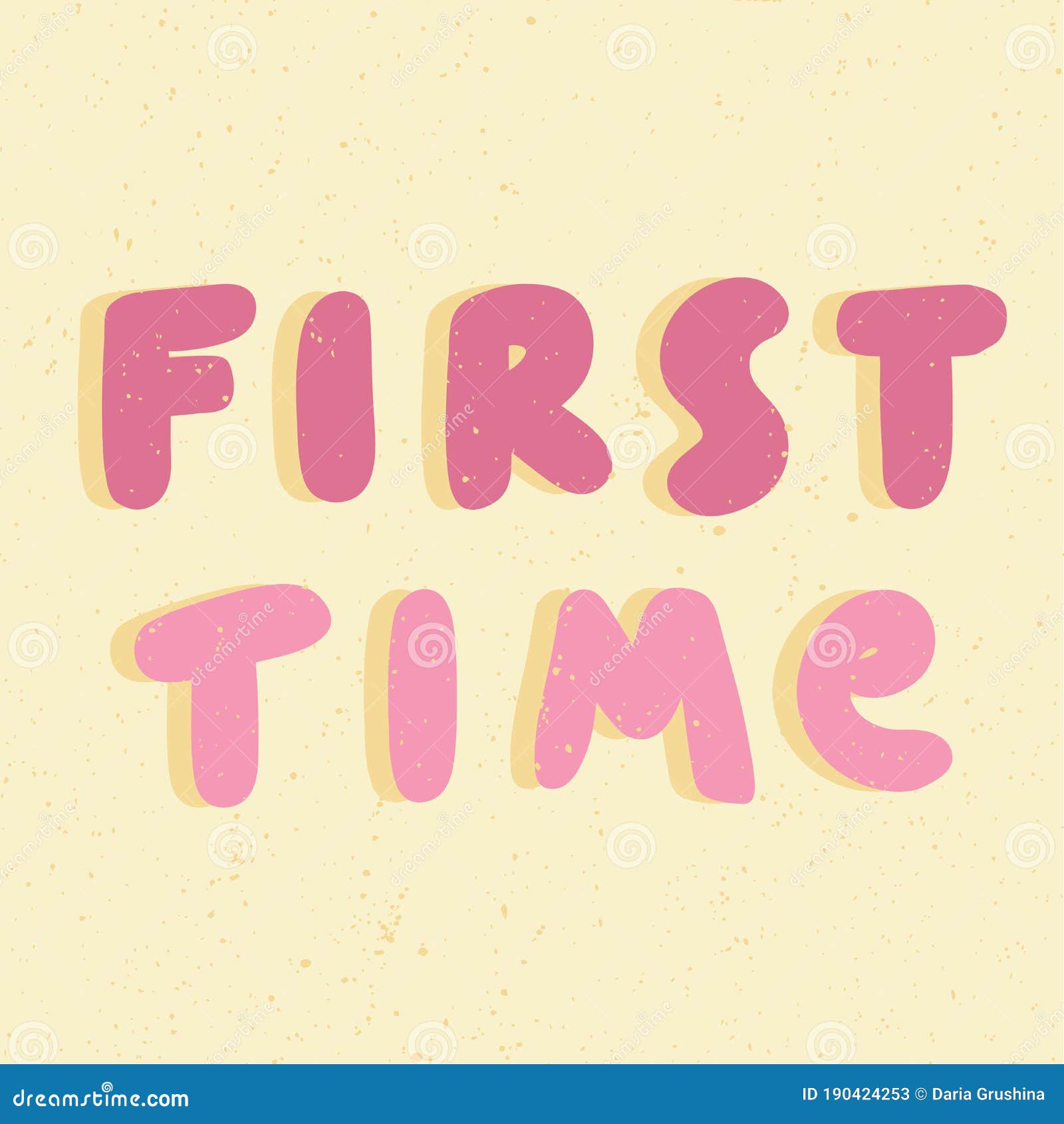 First Time. Sticker for Social Media Content. Vector Hand Drawn ...