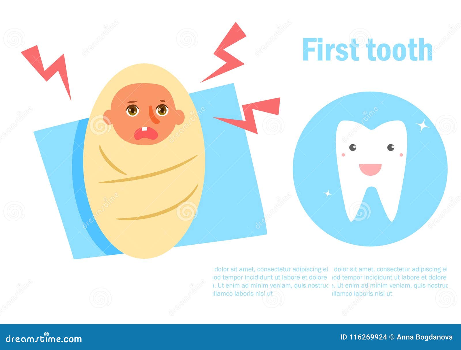 First Tooth Vector. Cartoon Stock Vector - Illustration of healthy ...