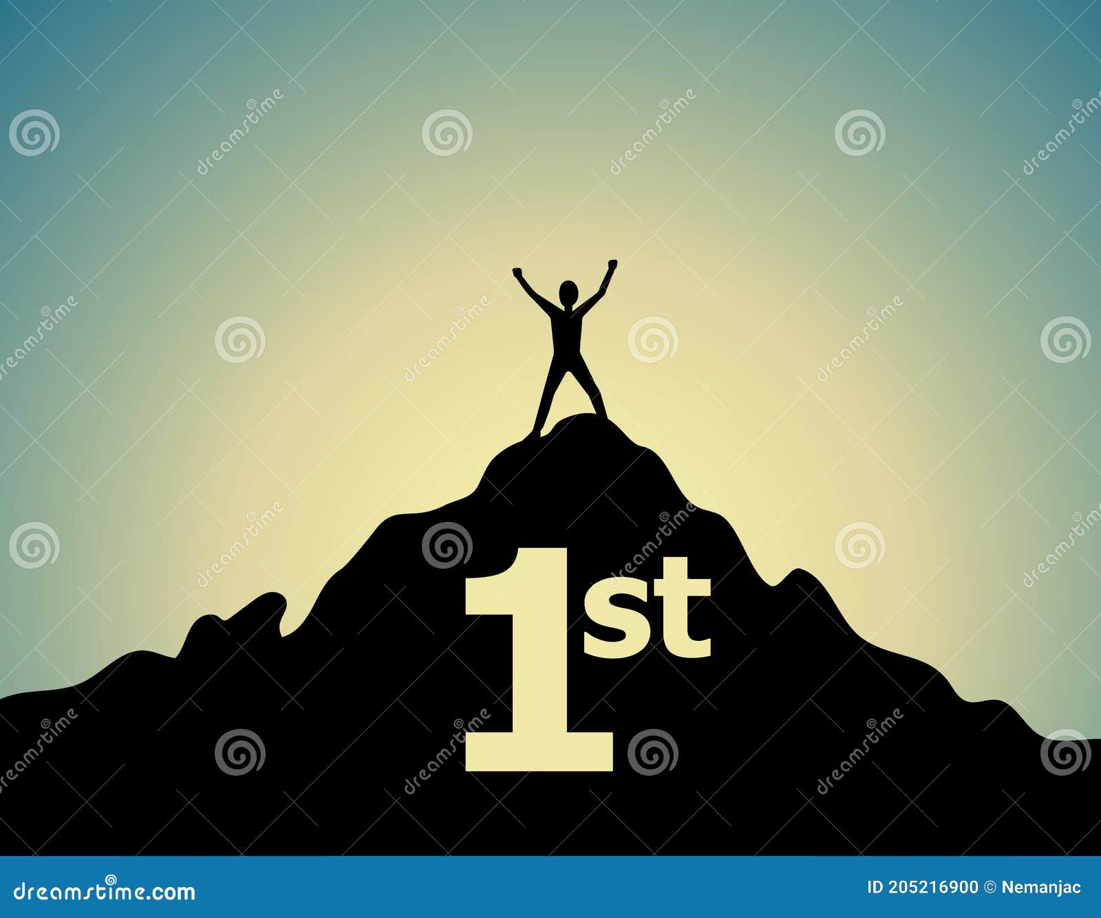 First on the Top of the Mountain Stock Vector - Illustration of ...