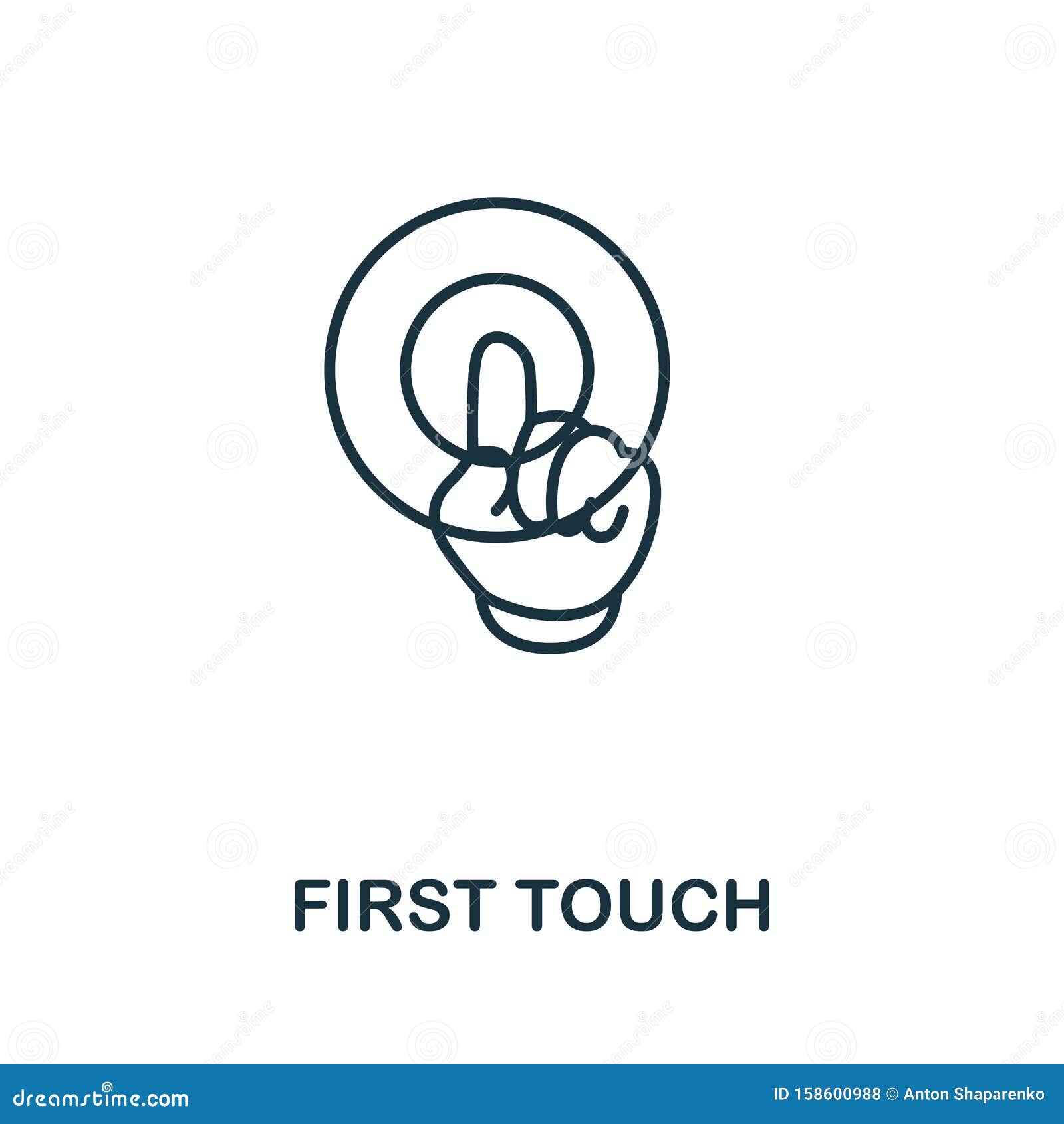 First Touch Outline Icon Thin Line Concept Element From Crm Icons