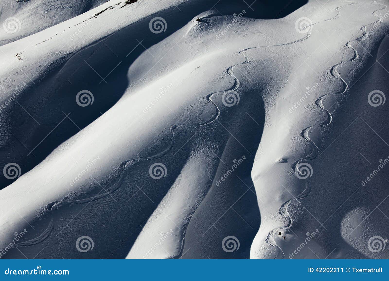 First tracks stock image. Image of outside, black, mountains - 42202211