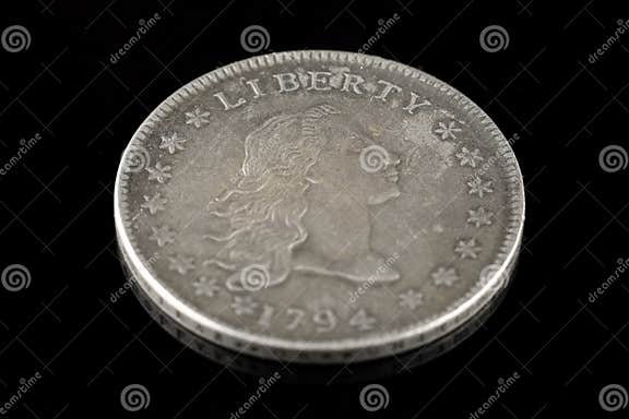 1794 the First US Dollar Copy Stock Image - Image of capital, currency ...