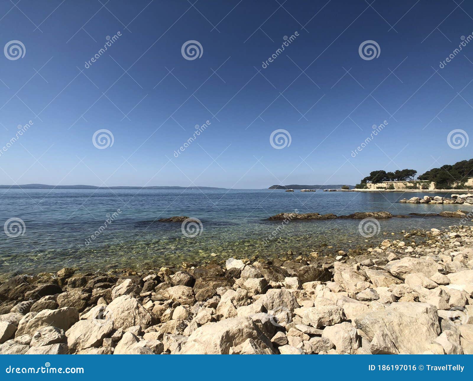 Firule beach in Split stock photo. Image of beach, croatia - 186197016