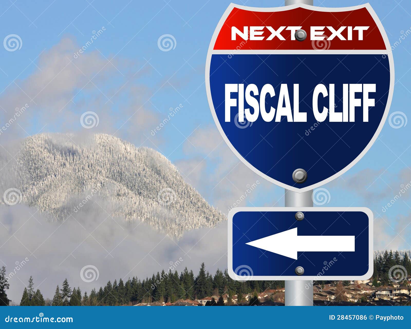 Fiscal cliff road sign stock illustration. Illustration of guide - 28457086