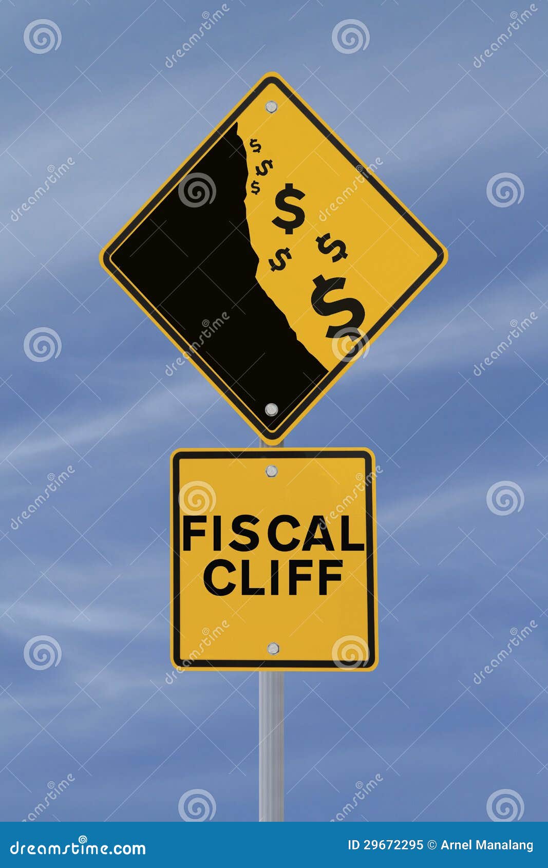Fiscal Cliff Road Sign stock image. Image of dollar, economic - 29672295
