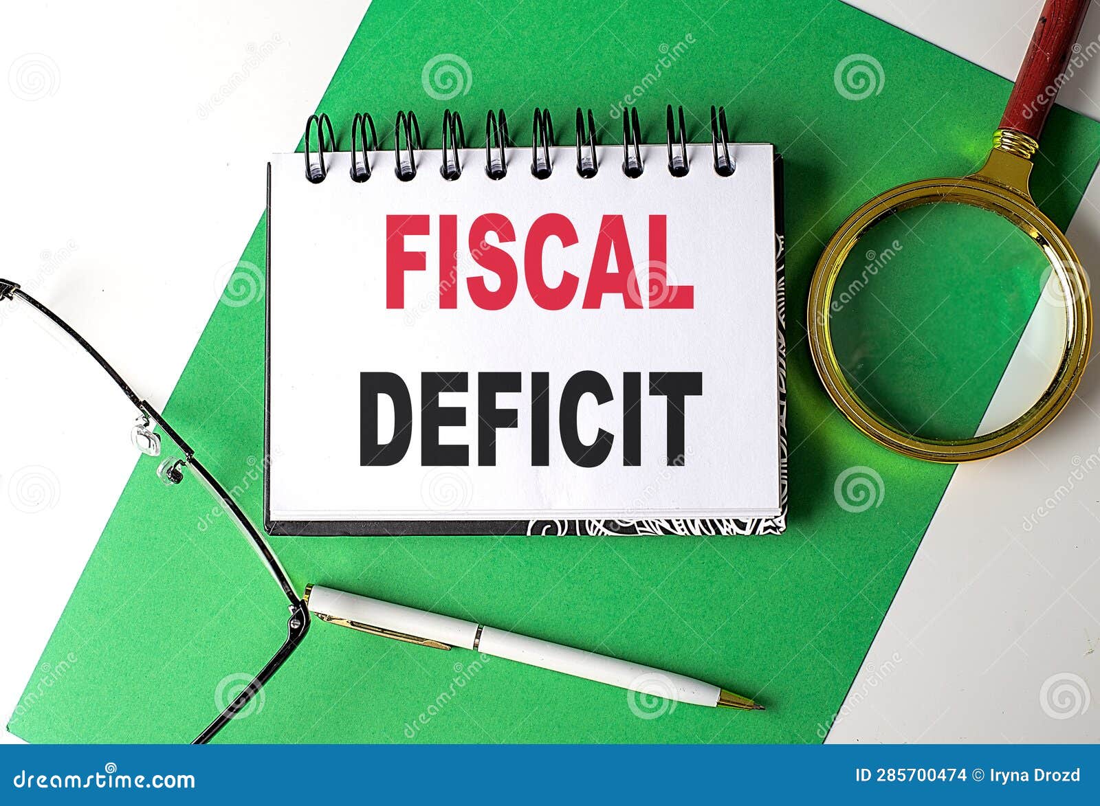 FISCAL DEFICIT Text on Notebook on Green Paper Stock Photo - Image of ...