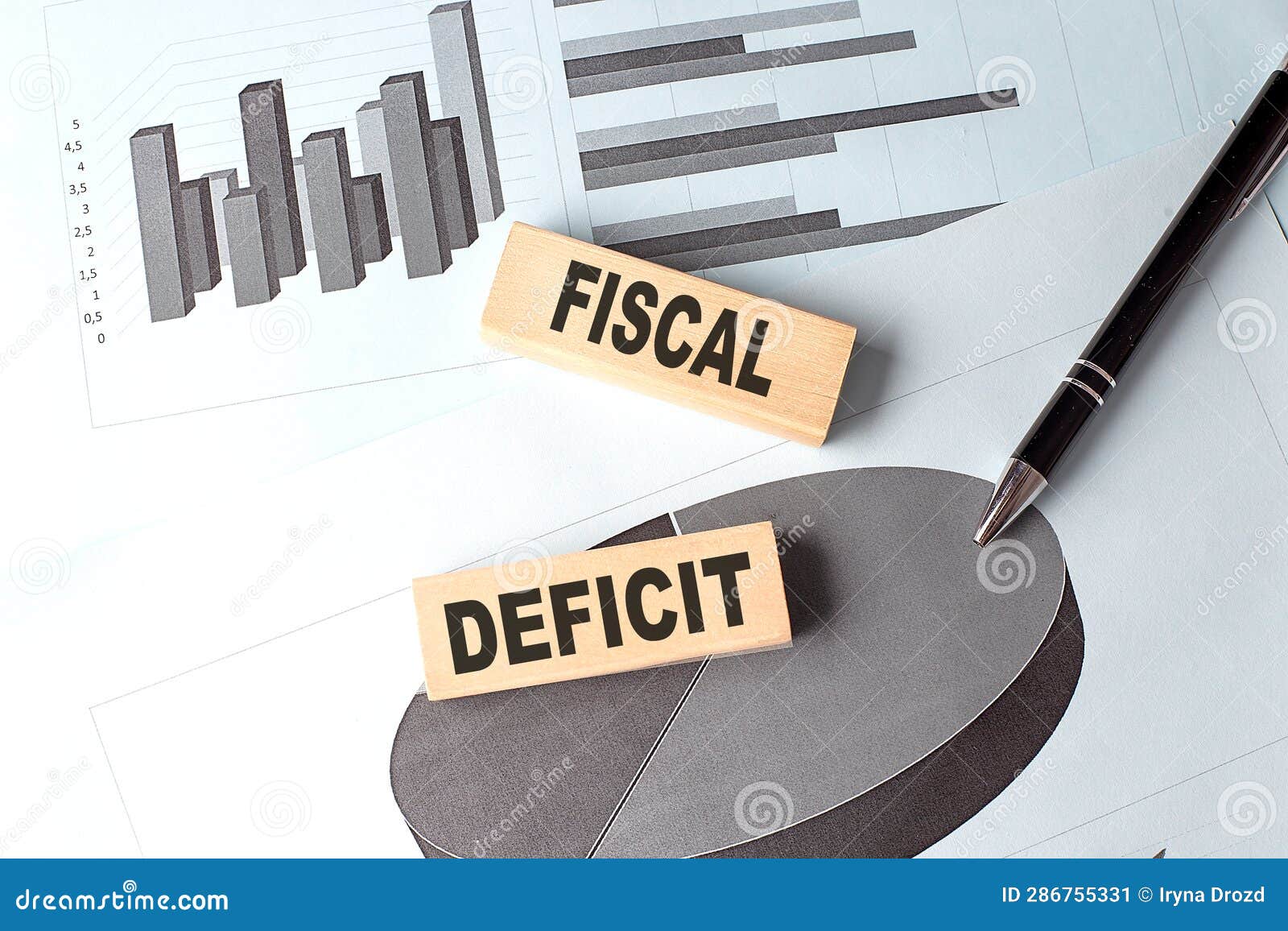 Fiscal Deficit Symbol. Concept Words `fiscal Deficit` On Blocks On A ...