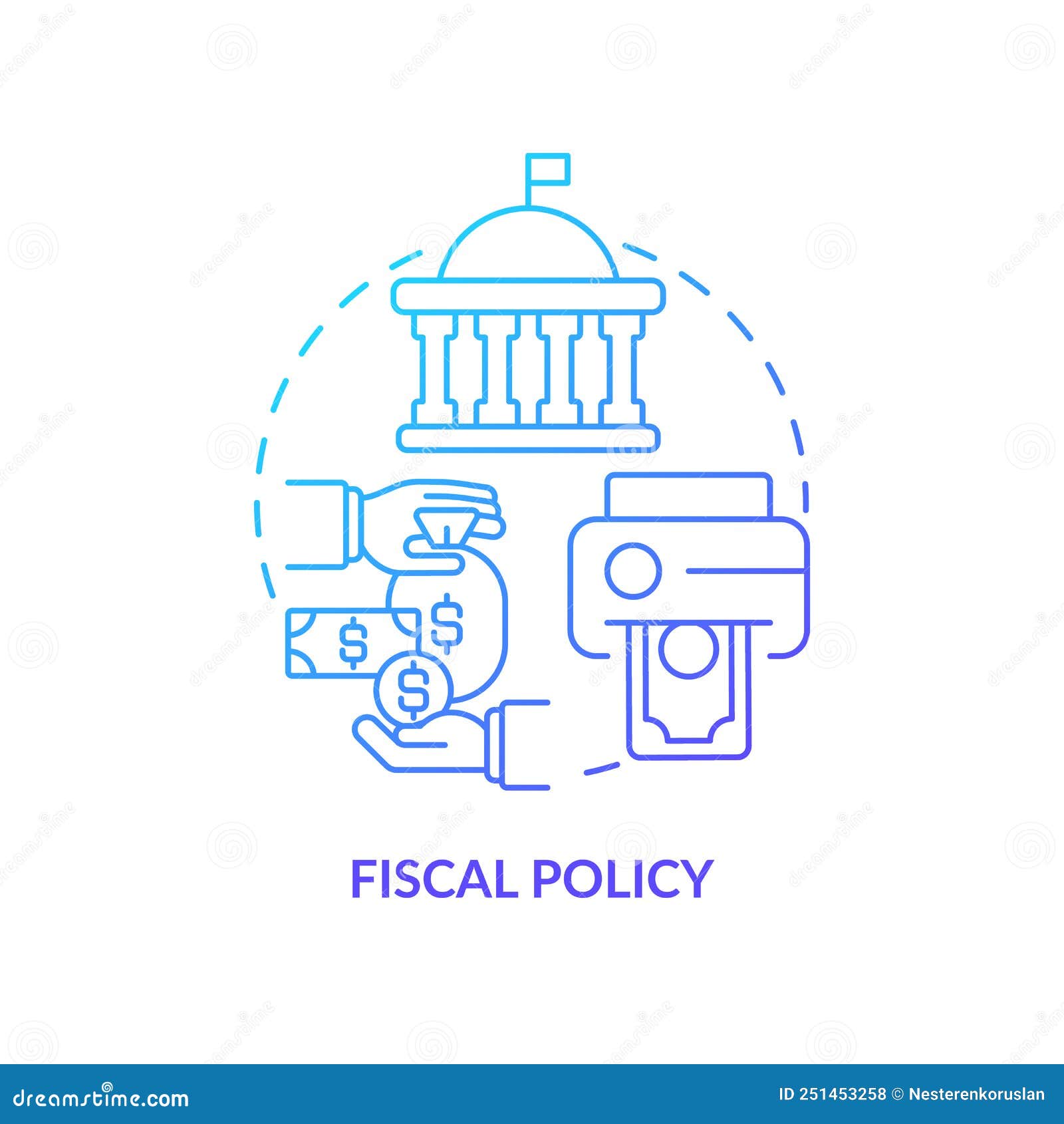 Fiscal Policy Blue Gradient Concept Icon Stock Vector - Illustration of ...