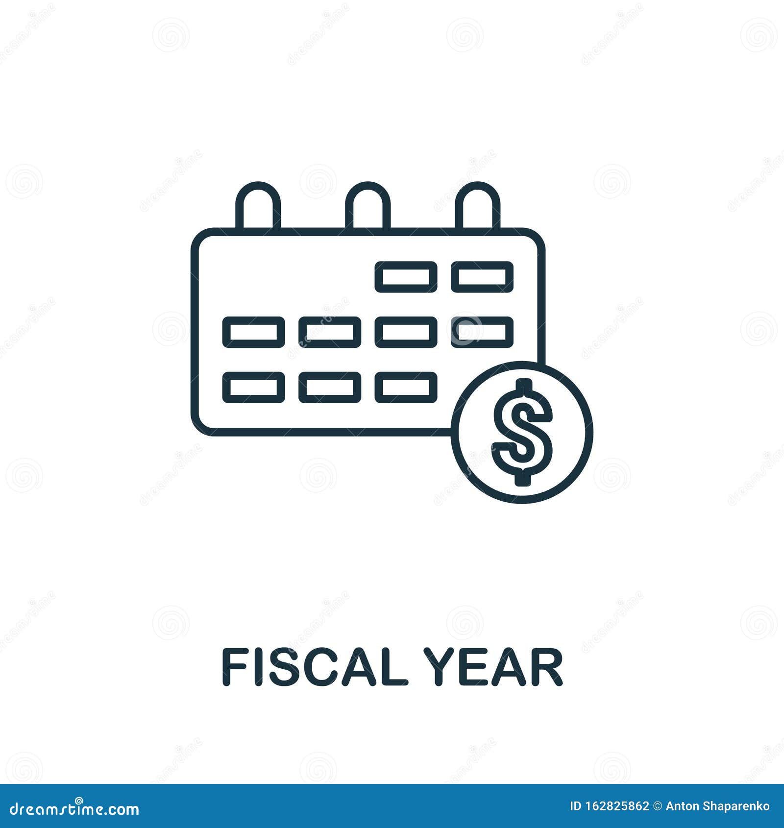 Fiscal Year Icon Outline Style. Thin Line Creative Fiscal Year Icon for ...