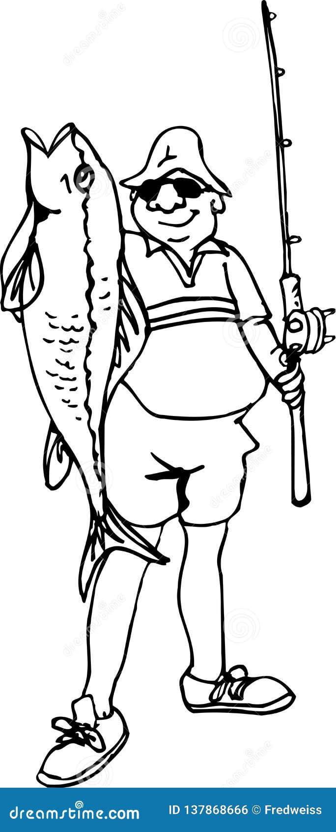 Fischer Cartoon Vector Illustration Vektor Abbildung - Illustration von ...