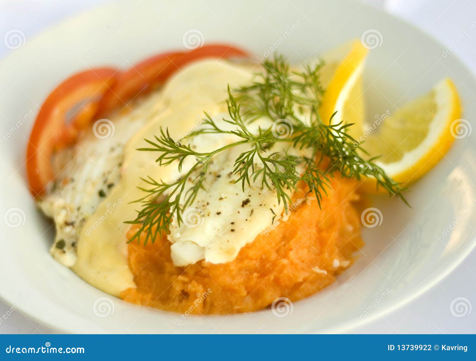Fischgericht stockfoto. Bild von europäisch, teller, mittagessen - 13739922