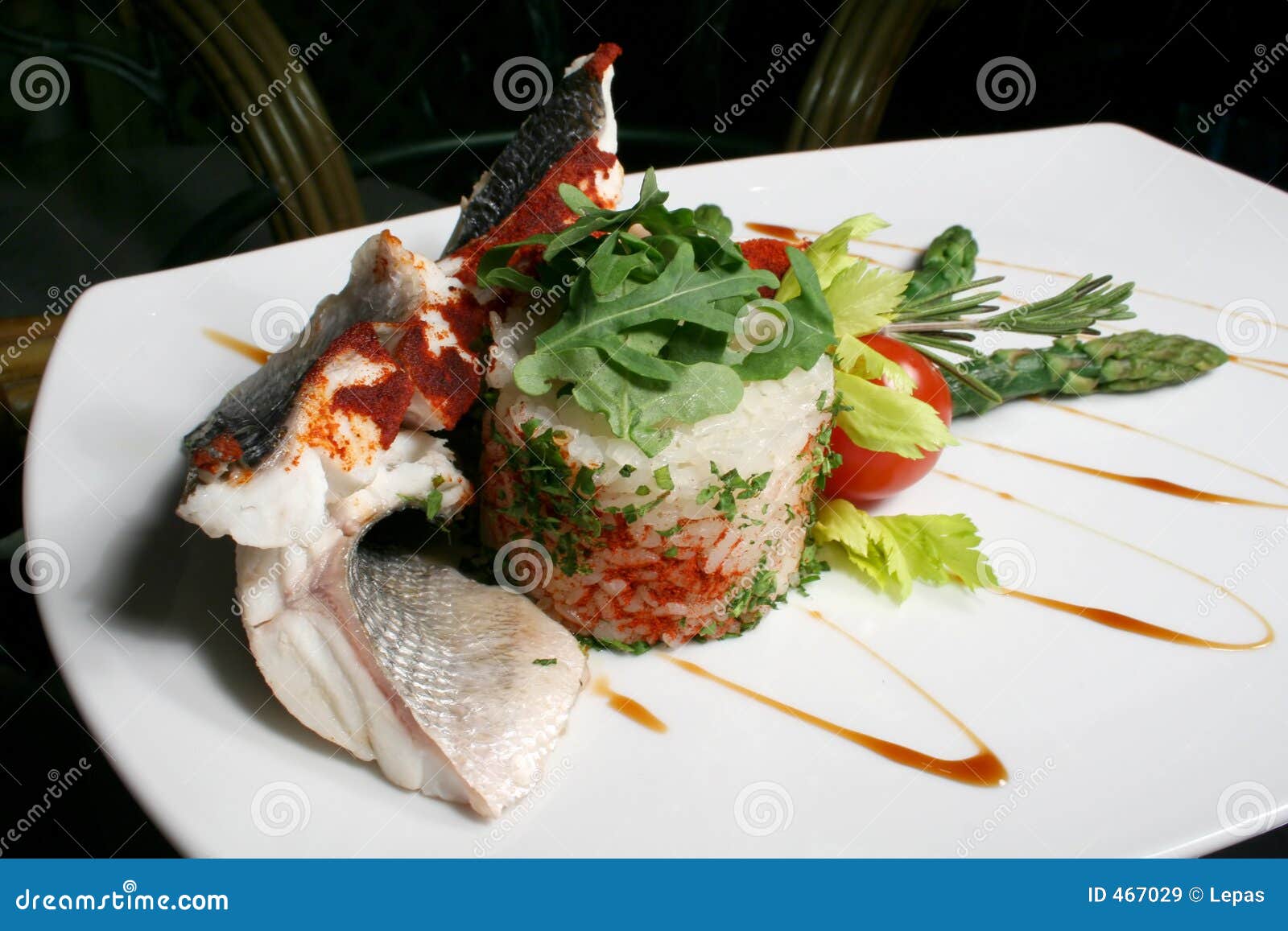 Fish stock image. Image of rice, dish, plate, fish, restaurant - 467029