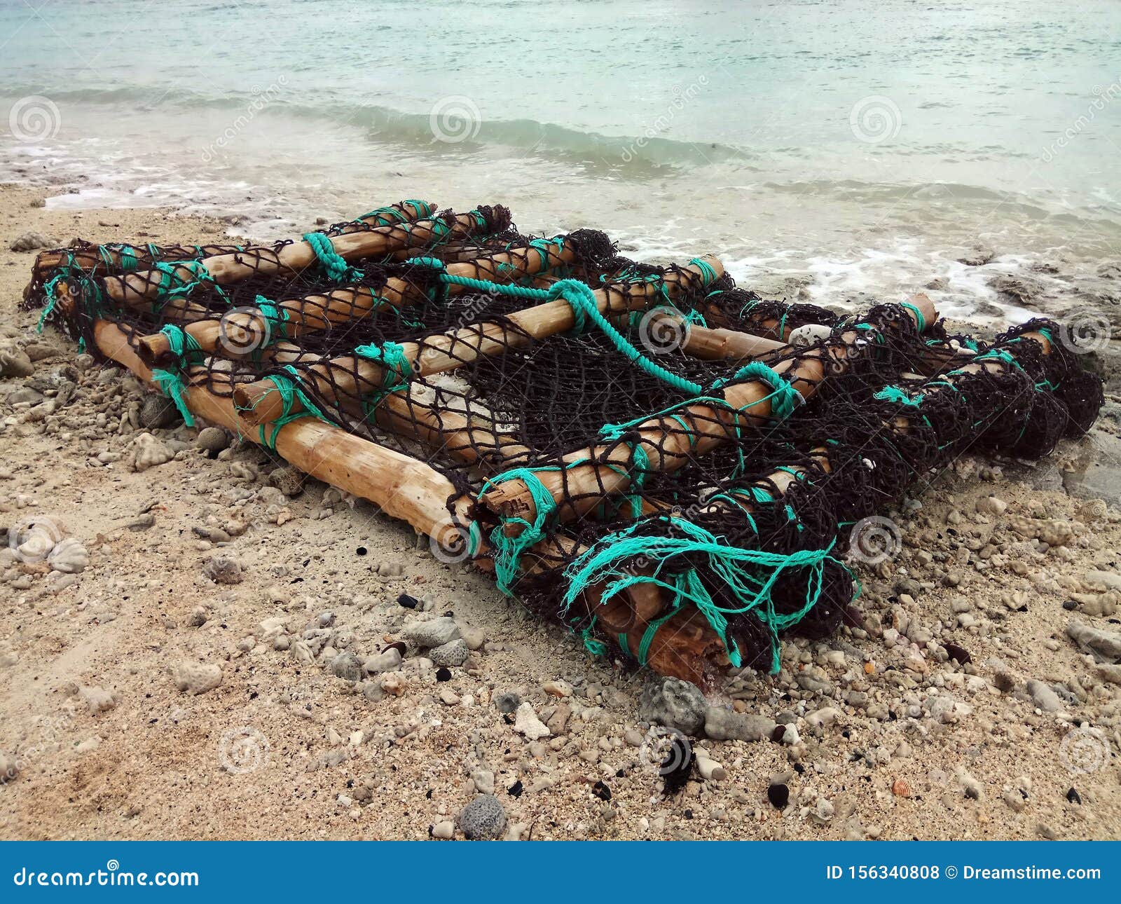 Fish Aggregating Device Washed Up on Beach Stock Photo - Image of shore ...