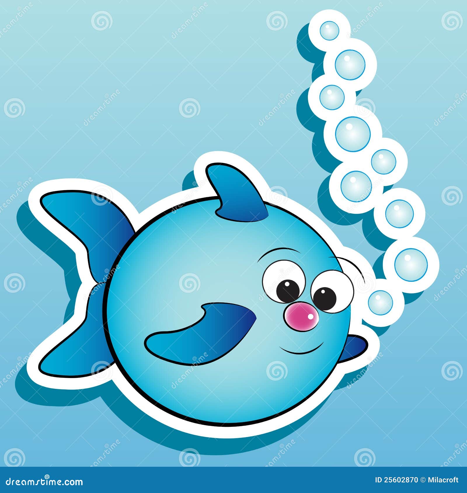 Fish and air bubbles stock vector. Illustration of scrapbook - 25602870