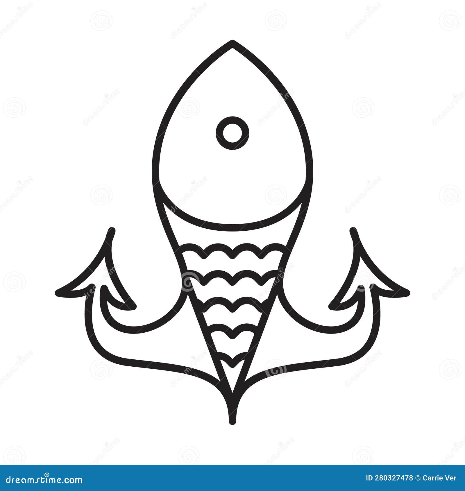 Fish and Anchor Vector Icon Design. Stock Vector - Illustration of ...