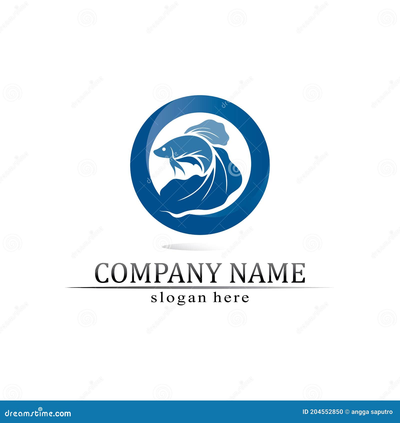 Fish Animal Aquatic Logo Beta Fish Design Vector and Illustration Stock ...