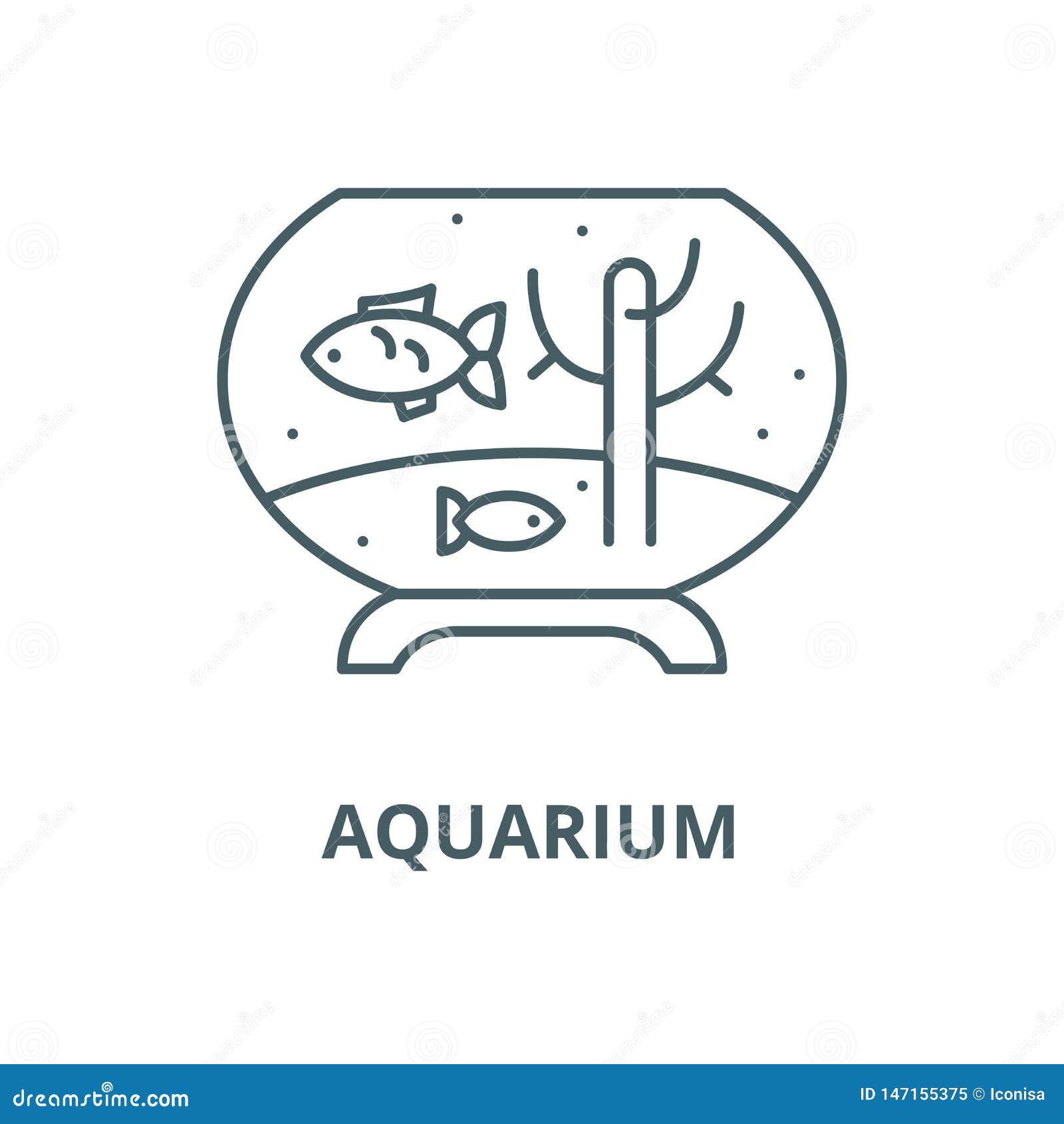 Fish in the Aquarium Vector Line Icon, Linear Concept, Outline Sign ...