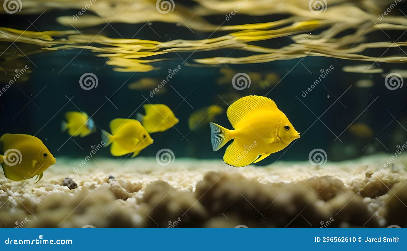 Fish in Aquarium Yellow Aquarium Fish. Yellow Tang Stock Illustration ...