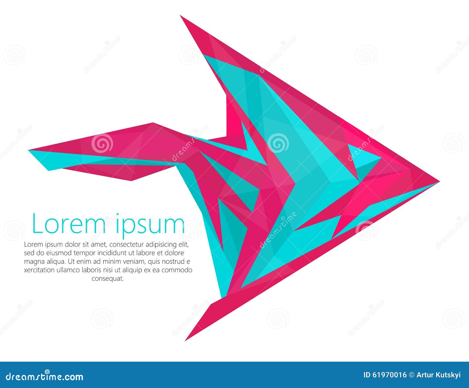Fish Arrow Logo Modern Material Design Concept Stock Vector ...
