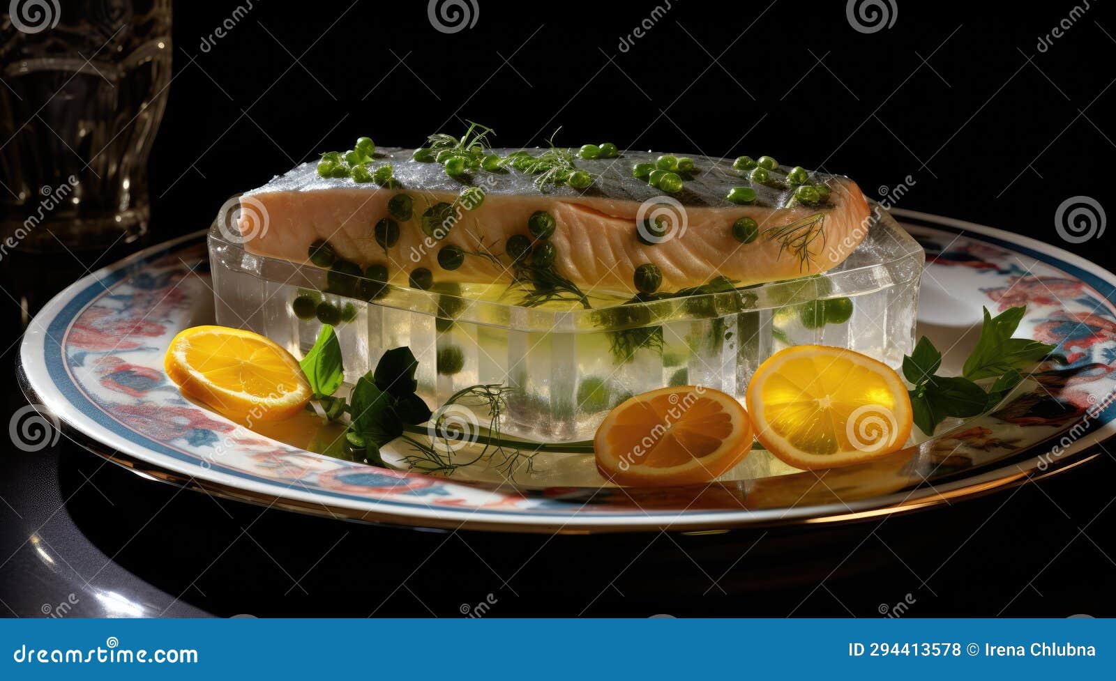 Fish in Aspic with. Fish in Jelly. Fish with Gelatin Stock Illustration ...