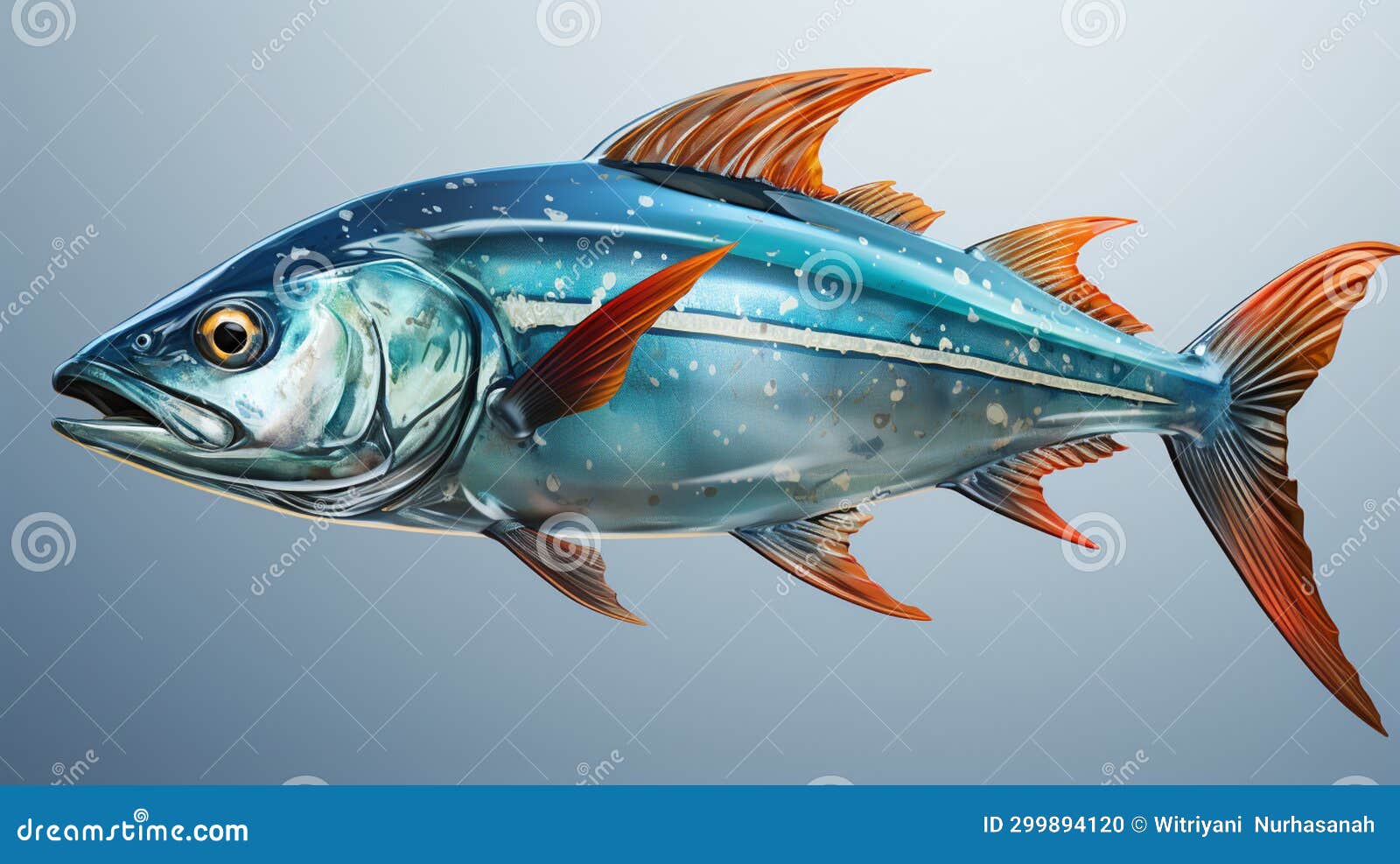 Fish Atlantic Bonito on the Sea. Generative Ai Stock Illustration ...