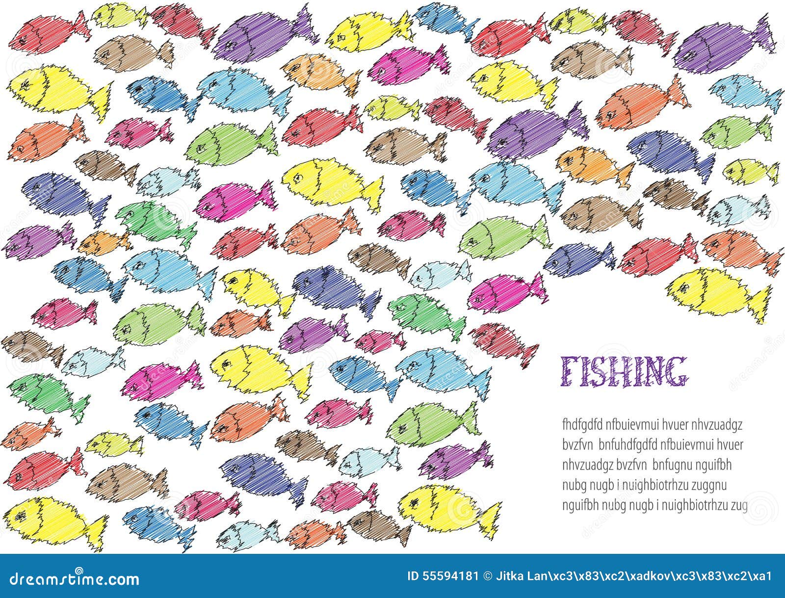 Fish background stock vector. Illustration of life, color - 55594181
