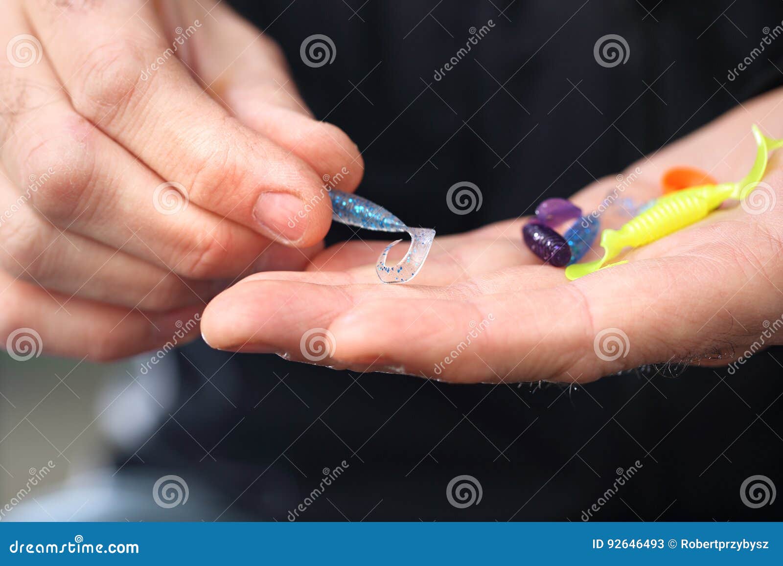 Fish bait. stock image. Image of fisherman, palms, twister - 92646493