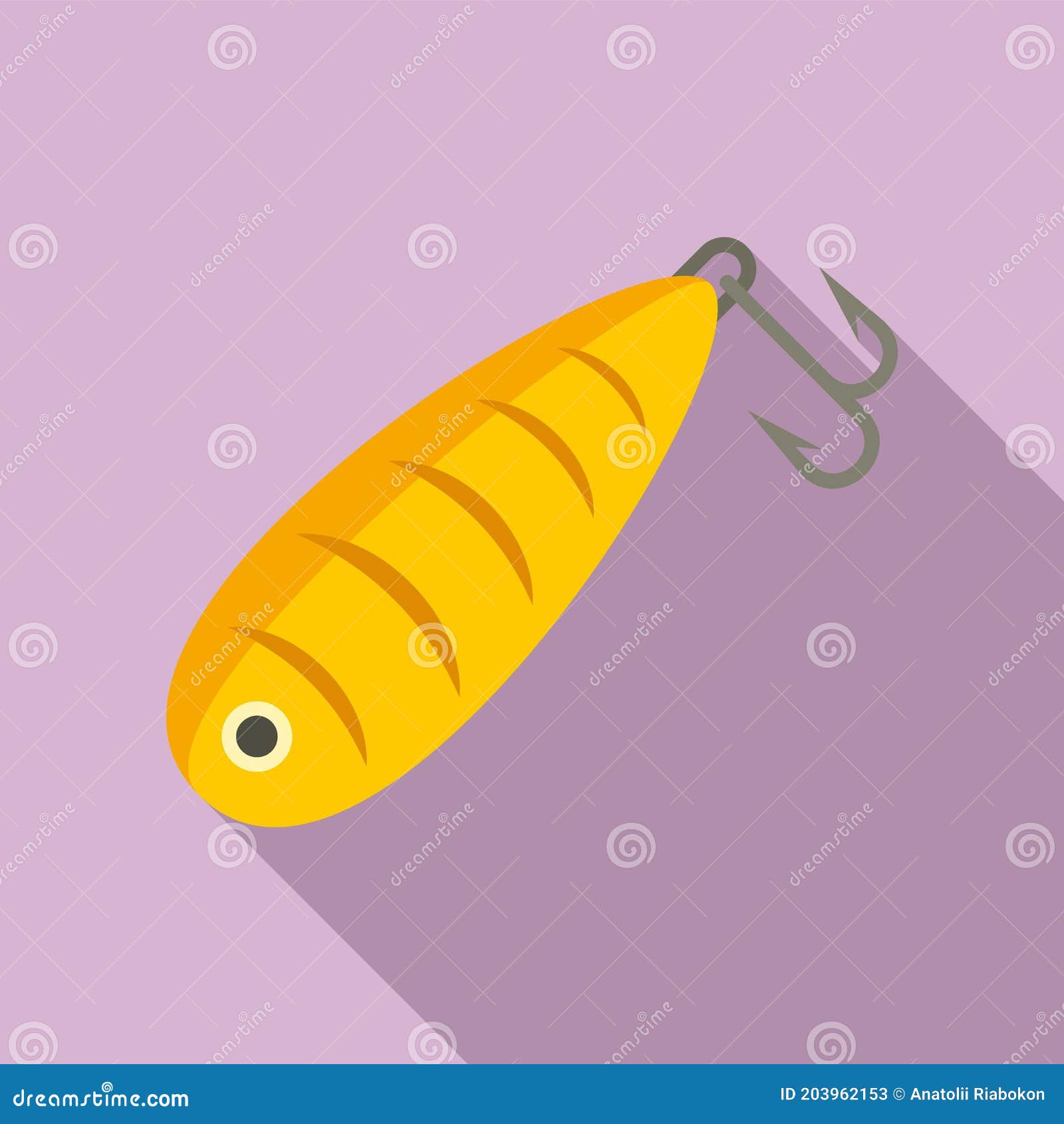 Fish Bait Jig Icon, Flat Style Stock Vector - Illustration of catch ...