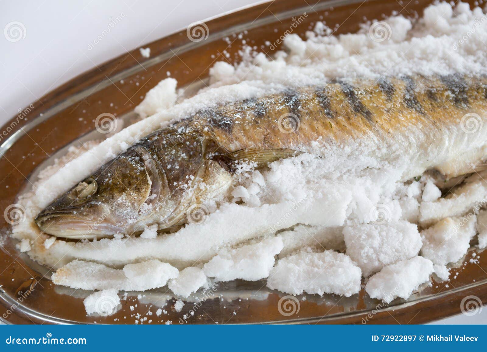 Fish baked in salt stock image. Image of food, fresh - 72922897