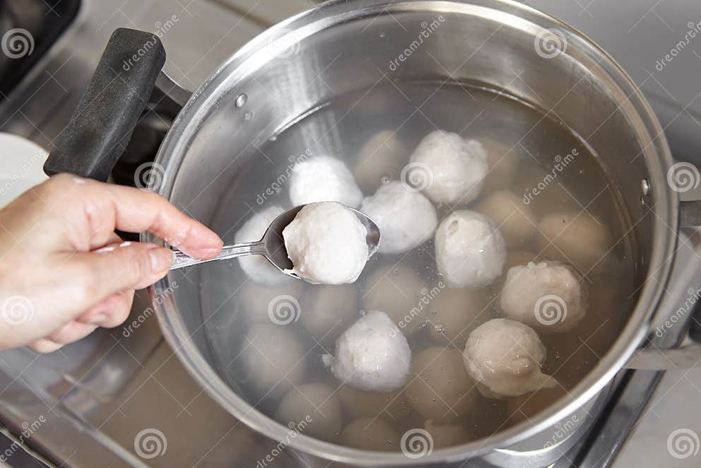 Fish ball stock photo. Image of stove, fresh, kitchen - 55055644