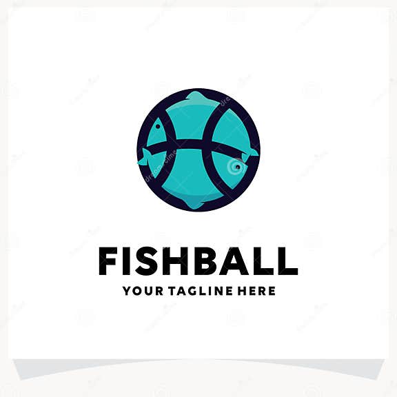 Fish Ball Logo Design Template Stock Vector - Illustration of sign ...
