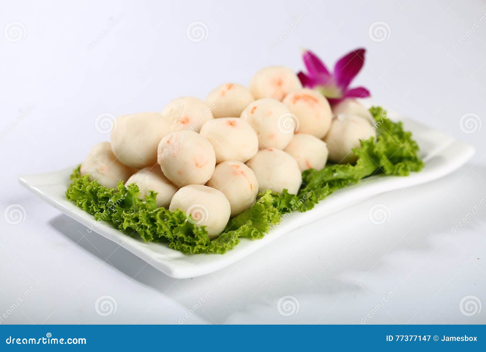 Fish Ball with Vegetables on Plate Stock Image - Image of ingredient ...