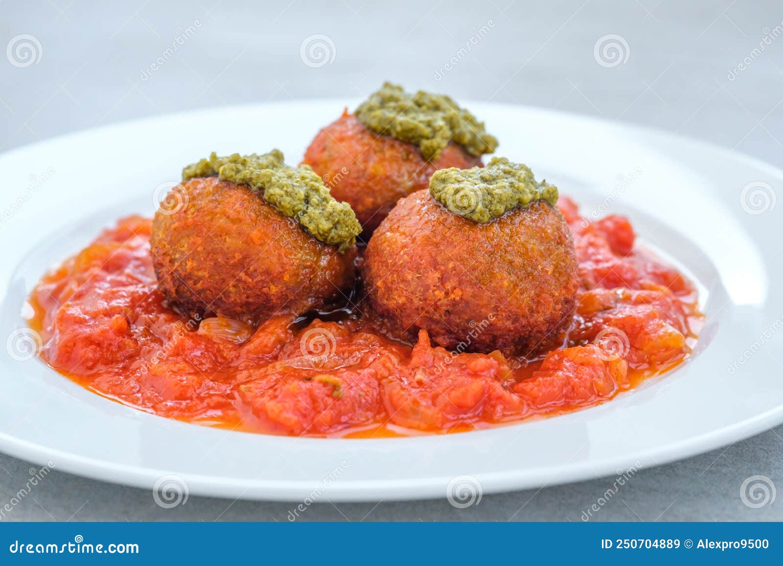 Fish balls on the plate stock image. Image of heap, marinara - 250704889
