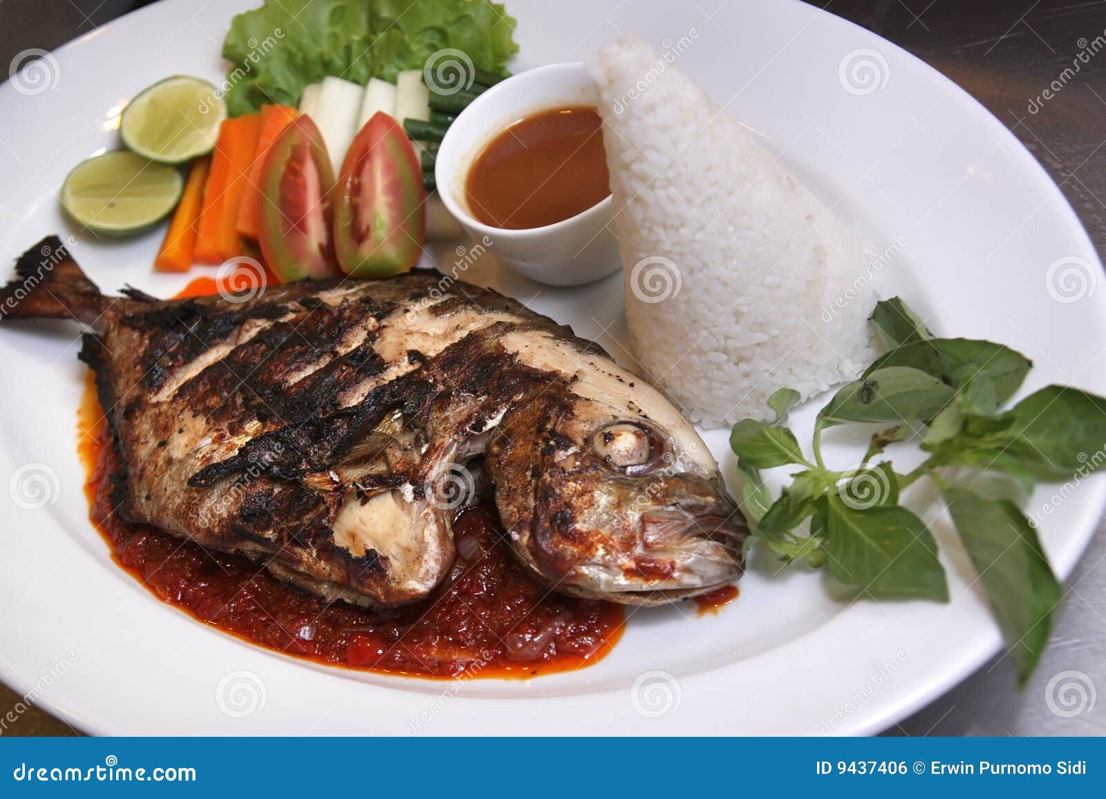 Fish barbecue food menu stock photo. Image of outdoor - 9437406