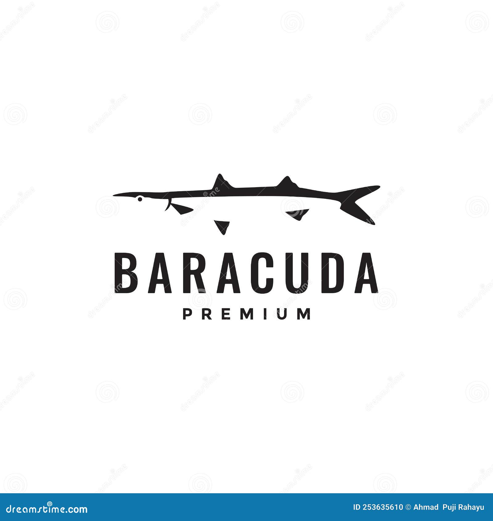 Fish Barracuda Minimal Logo Design Stock Vector - Illustration of ...